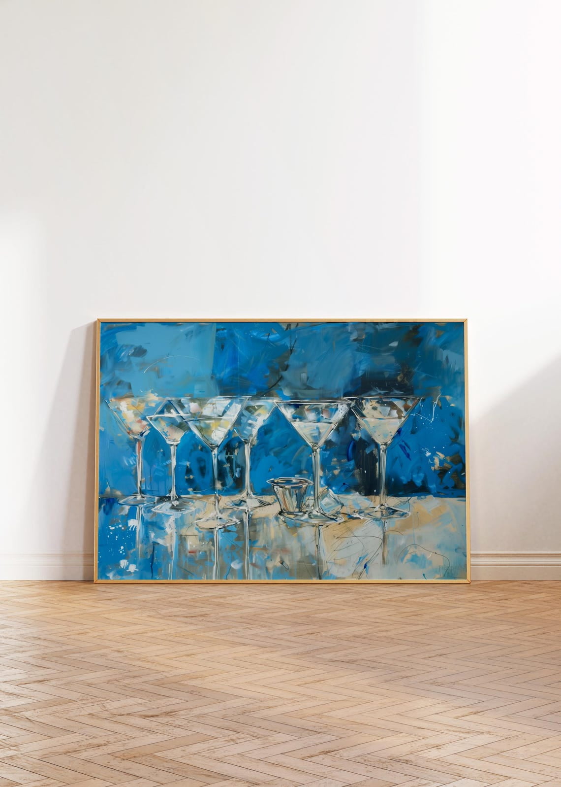 Martini Glasses Wall Art, Preppy Dorm Room Decor, Abstract Cocktail Bar ...