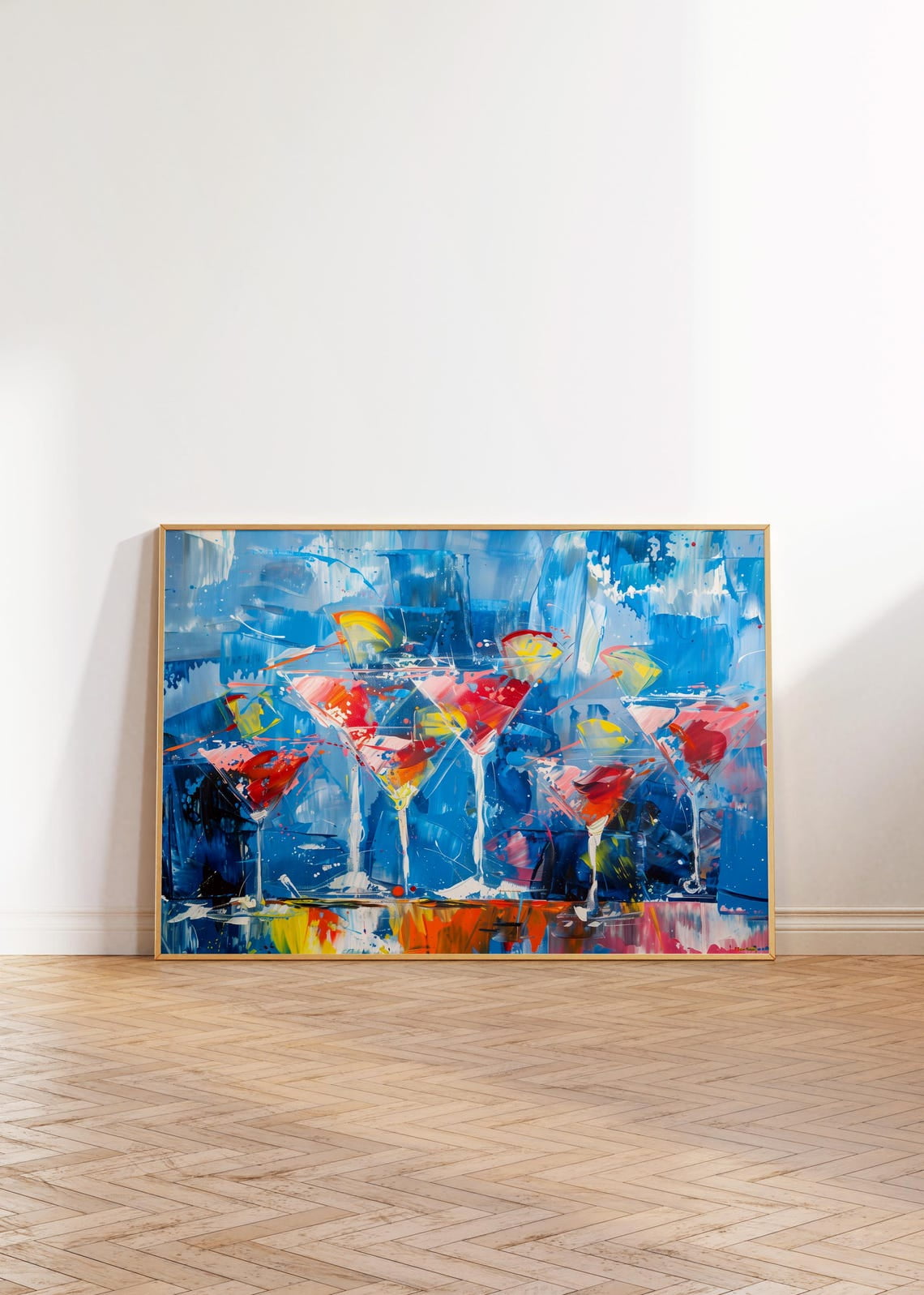 Martini Glasses Wall Art, Preppy Dorm Room Decor, Abstract Cocktail Bar ...