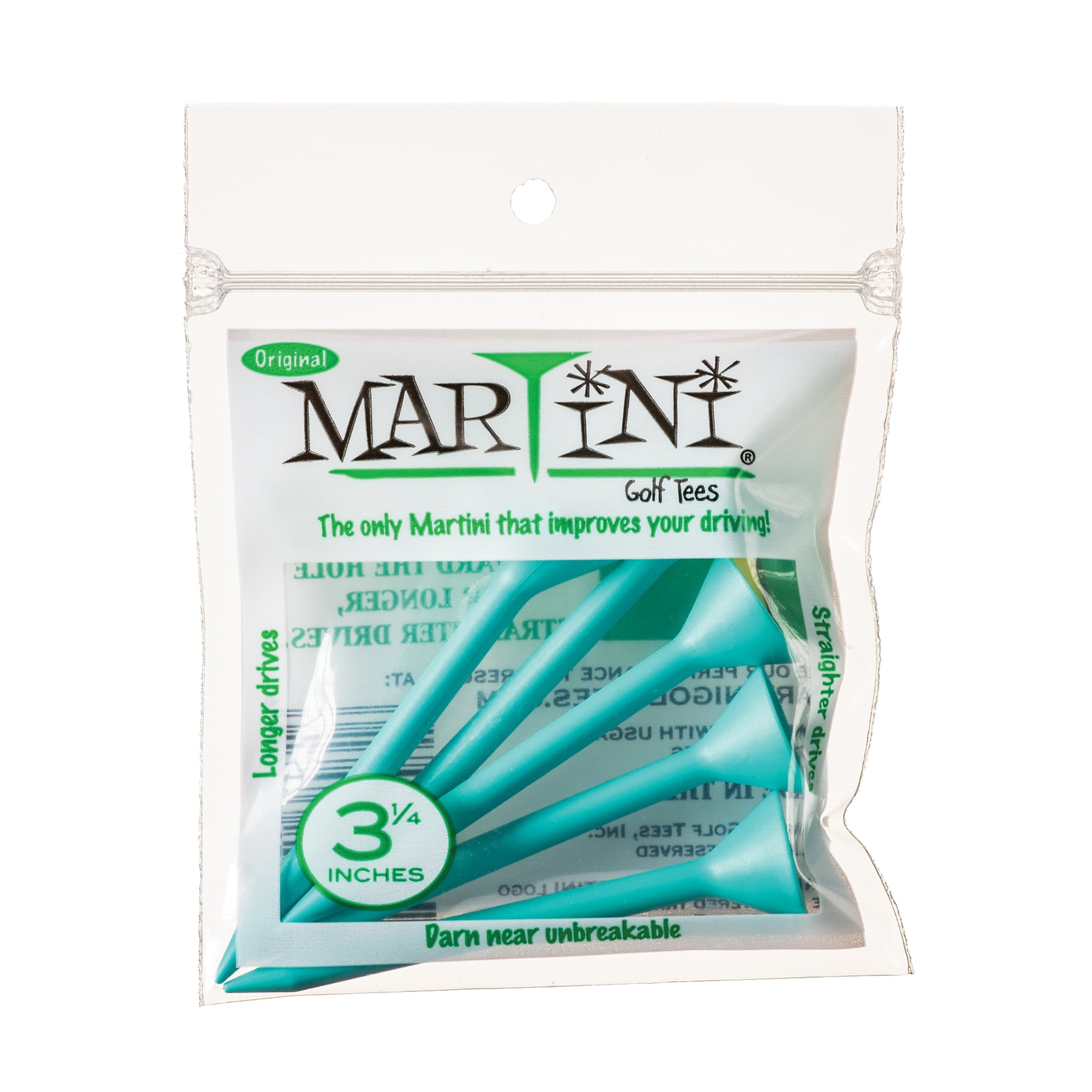 Martini Golf 3-1/4" Durable Plastic Tees – 5 Pack (Aqua) - Walmart.com