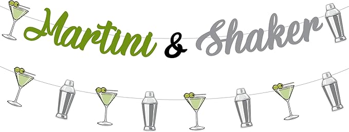 Martini & Shaker Banner Garland Party Decorations for Girls Women ...