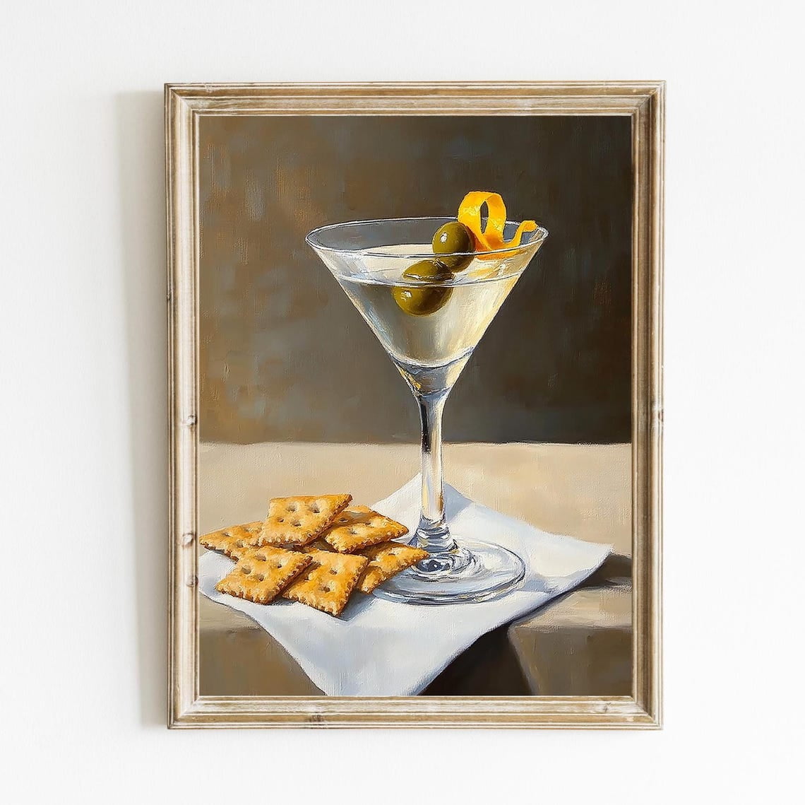 Martini Snack Martini and Crackers Still Life Trendy Wall Art Poster ...