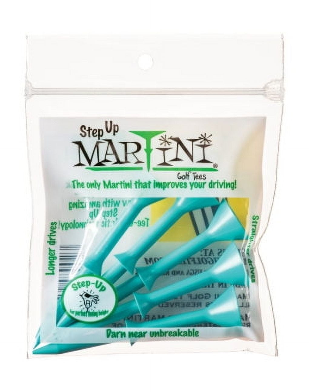 Martini Step-Up Golf Tees (3 1/4", Aqua, 5pk) USGA Conforming NEW ...
