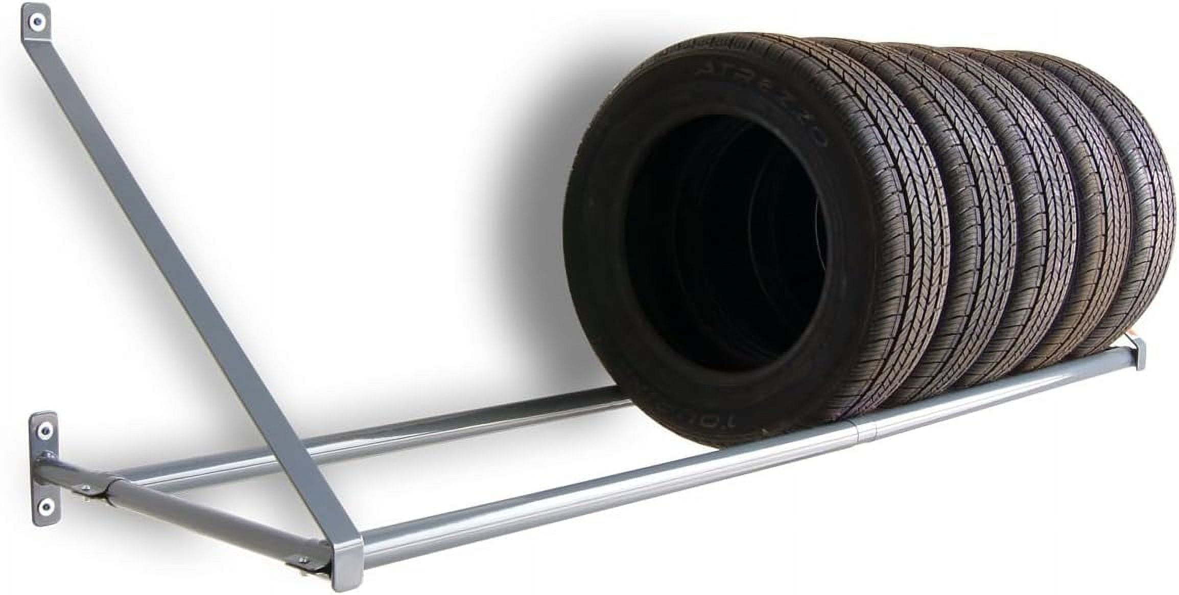 Martins Industries Heavy Duty Wall Mounted Tire Storage Rack with Adjustable Rear Cross Bar, 83 ...