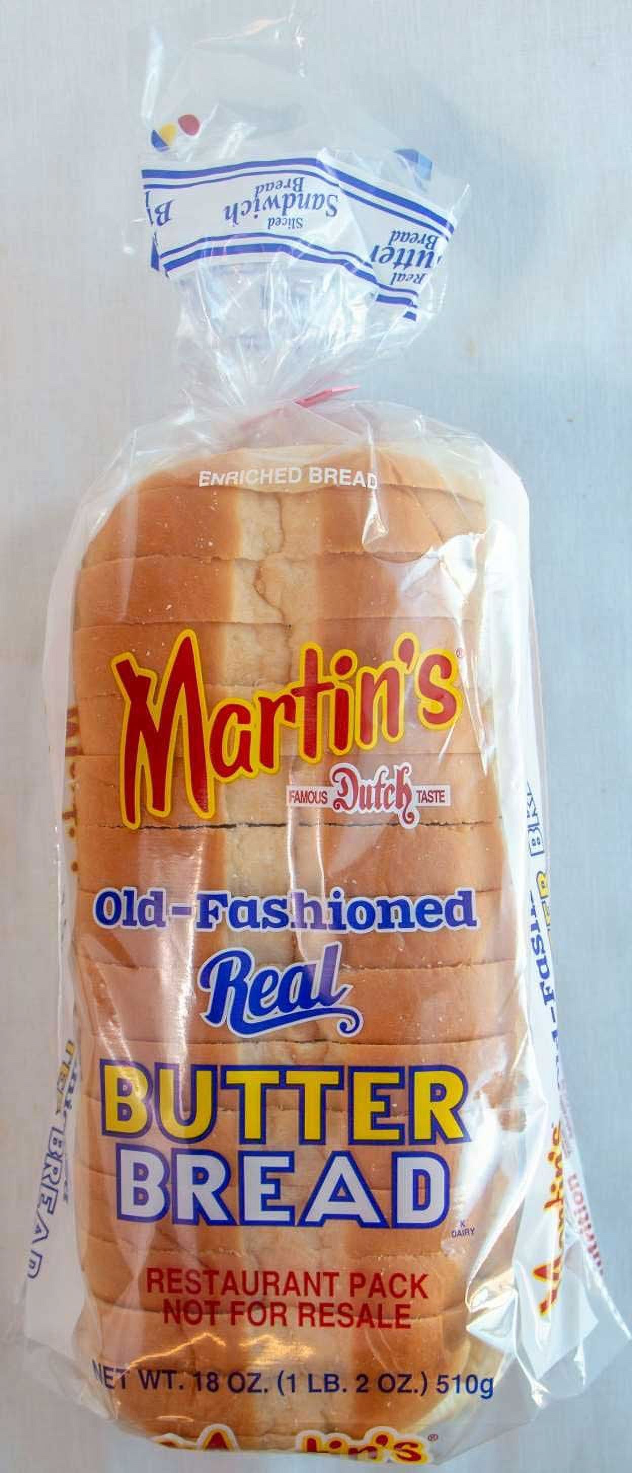 Martin's Butter Bread, 18 Count Pack, 8 Packs Case, High Protein ...