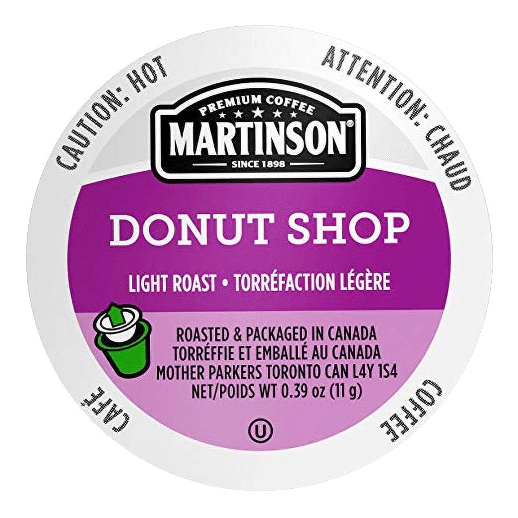 Martinson's Donut Shop Blend Light Roast Coffee, Single Serve Pods Cups ...