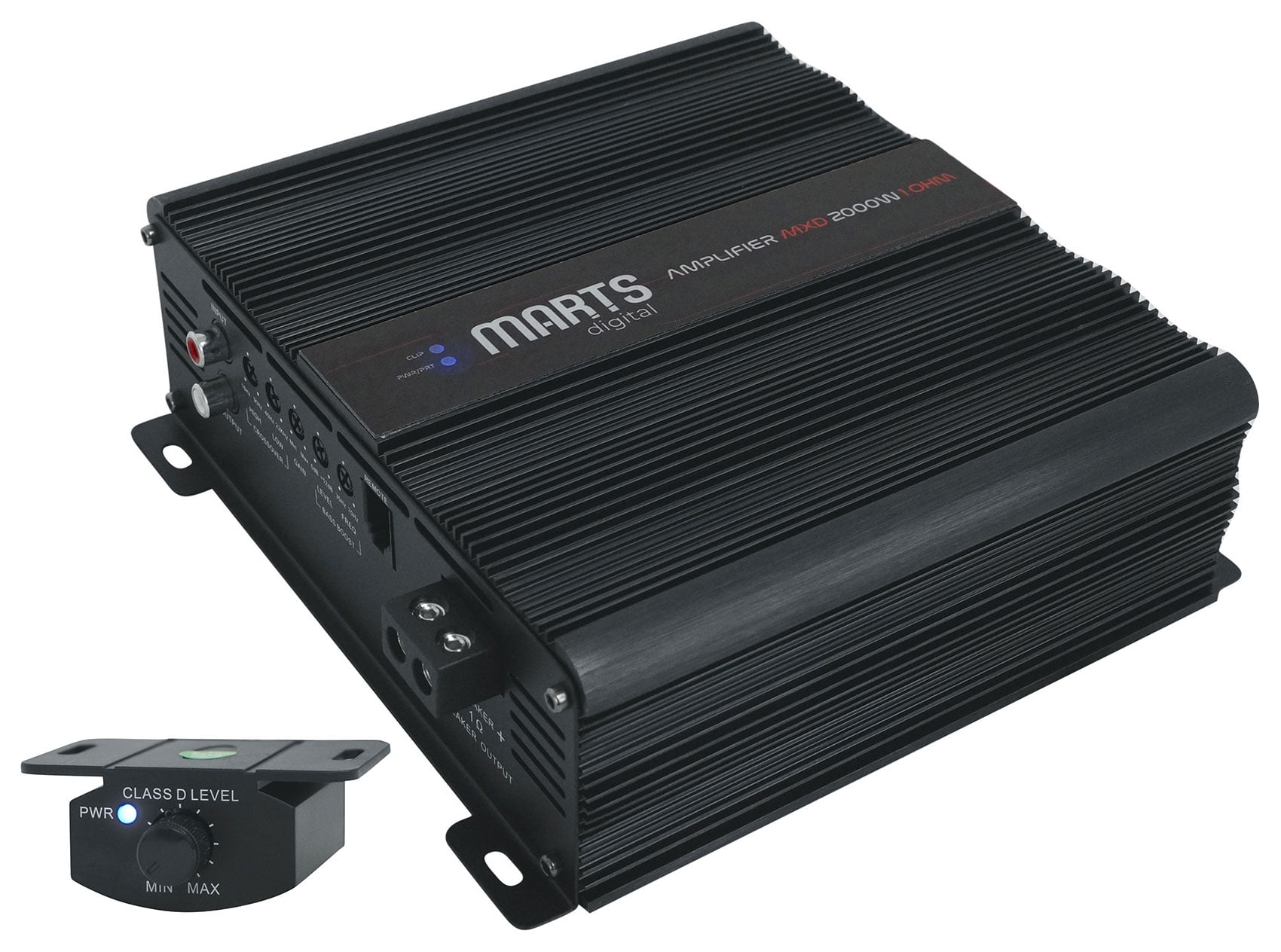 Marts Digital MXD 2000 1 OHM 2000w RMS Mono Car Amplifier Class D Amp+Bass Knob - Walmart.com