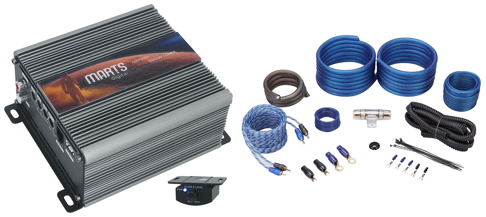 Marts Digital MXD 500 1 OHM 500w RMS Mono Car Amplifier+Bass Remote+Amp Kit - Walmart.com