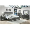 Noura 5 Pc Modern White LED Upholstered Panel Queen King Bedroom Set ...