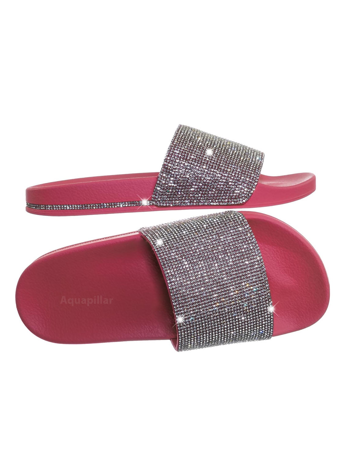 Marty Rhinestone Crystal Footbed Slipper - Women Molded Comfort Flat ...