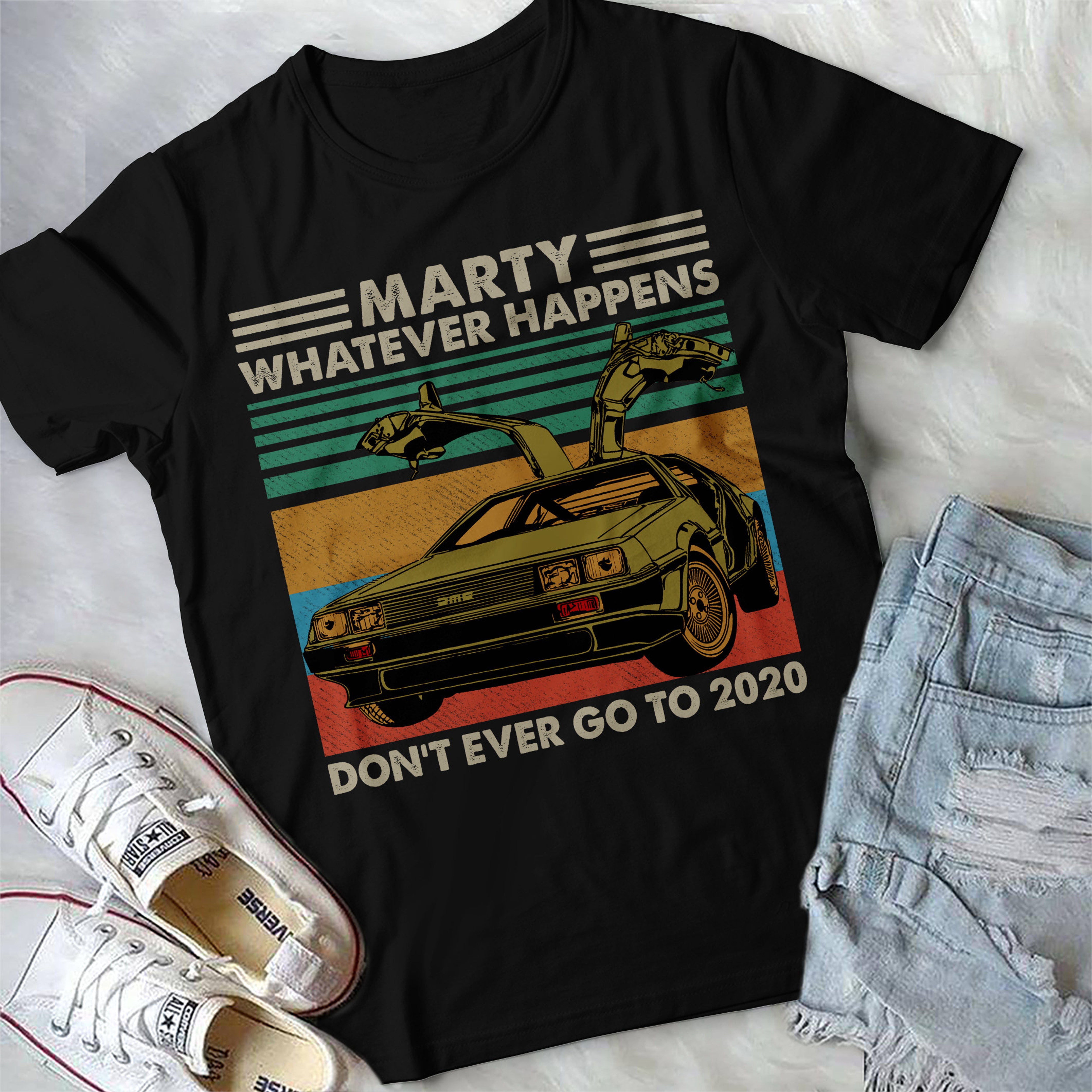 Marty Whatever Happens Don’t Ever Go To 2020 Sunset Retro Vintage Shirt ...
