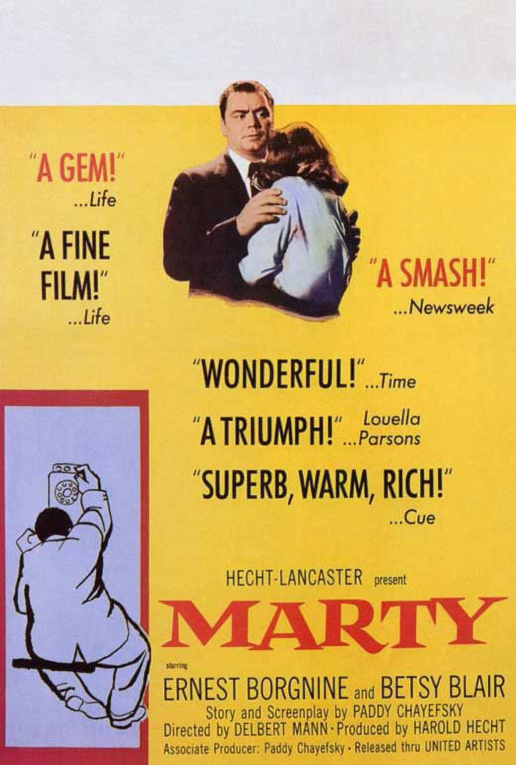 Marty - movie POSTER (Style B) (27" x 40") (1955) - Walmart.com