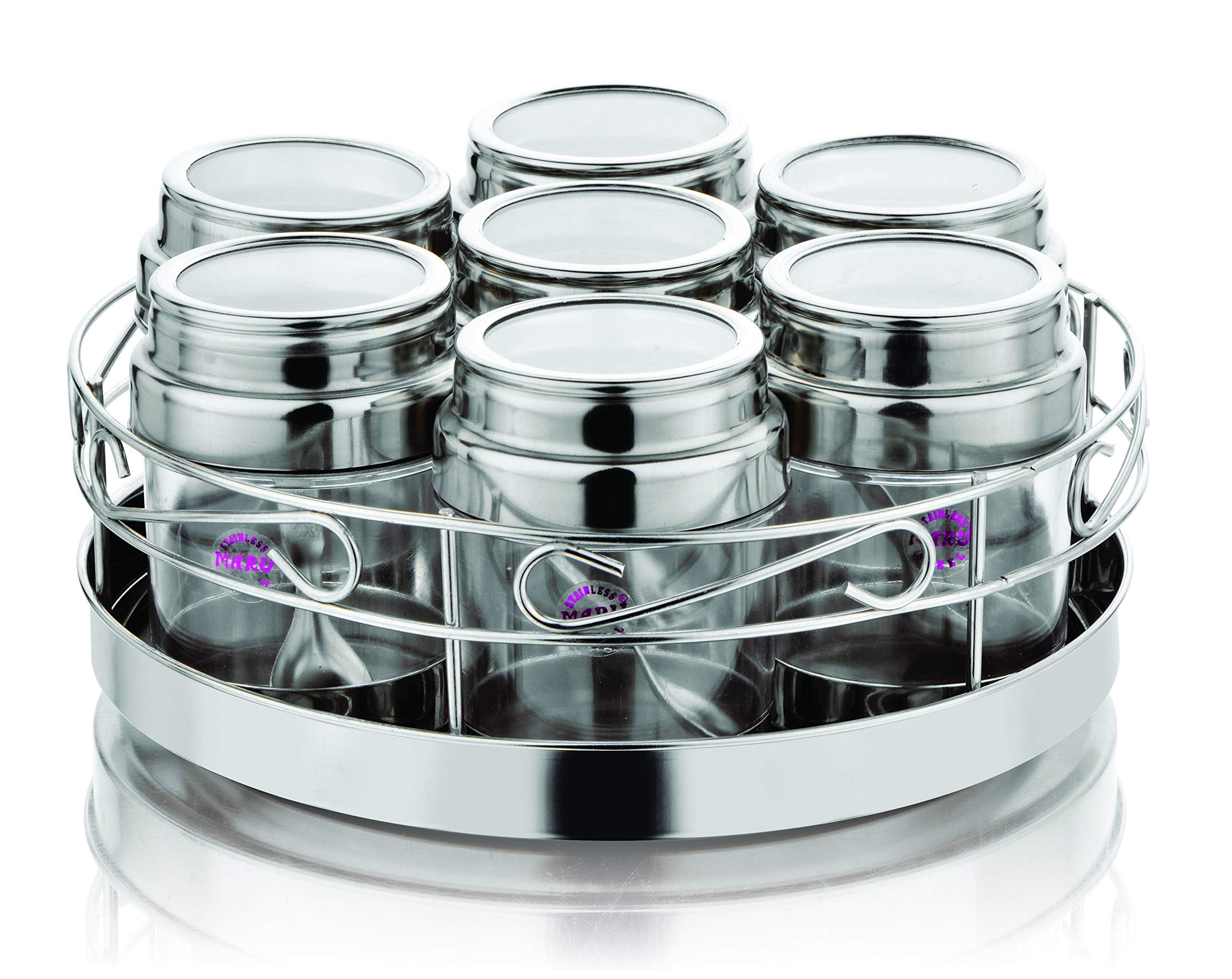 Maru Stainless Steel Masala | Multicolorpurpose Containers Dabba With ...