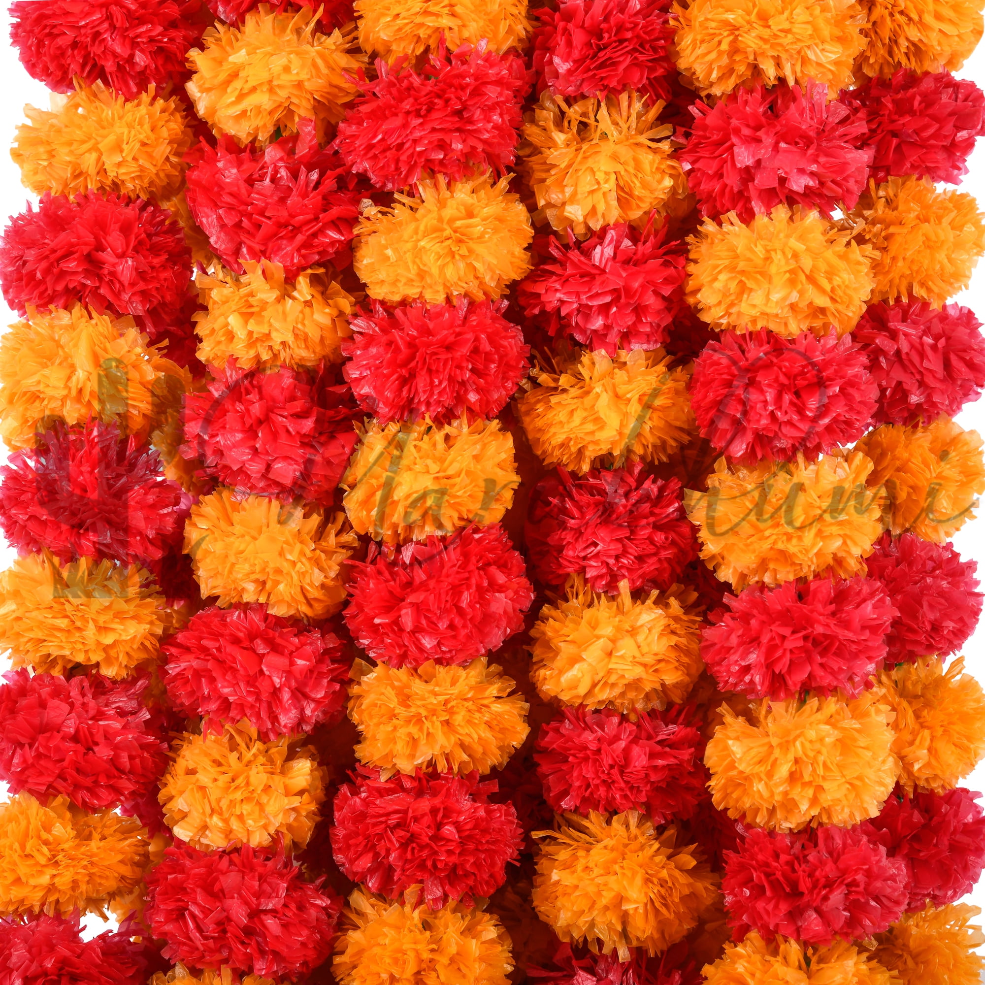 Marubhumi 5 Pcs of 4.5 Feet Long Strands Artificial Marigold Flowers ...