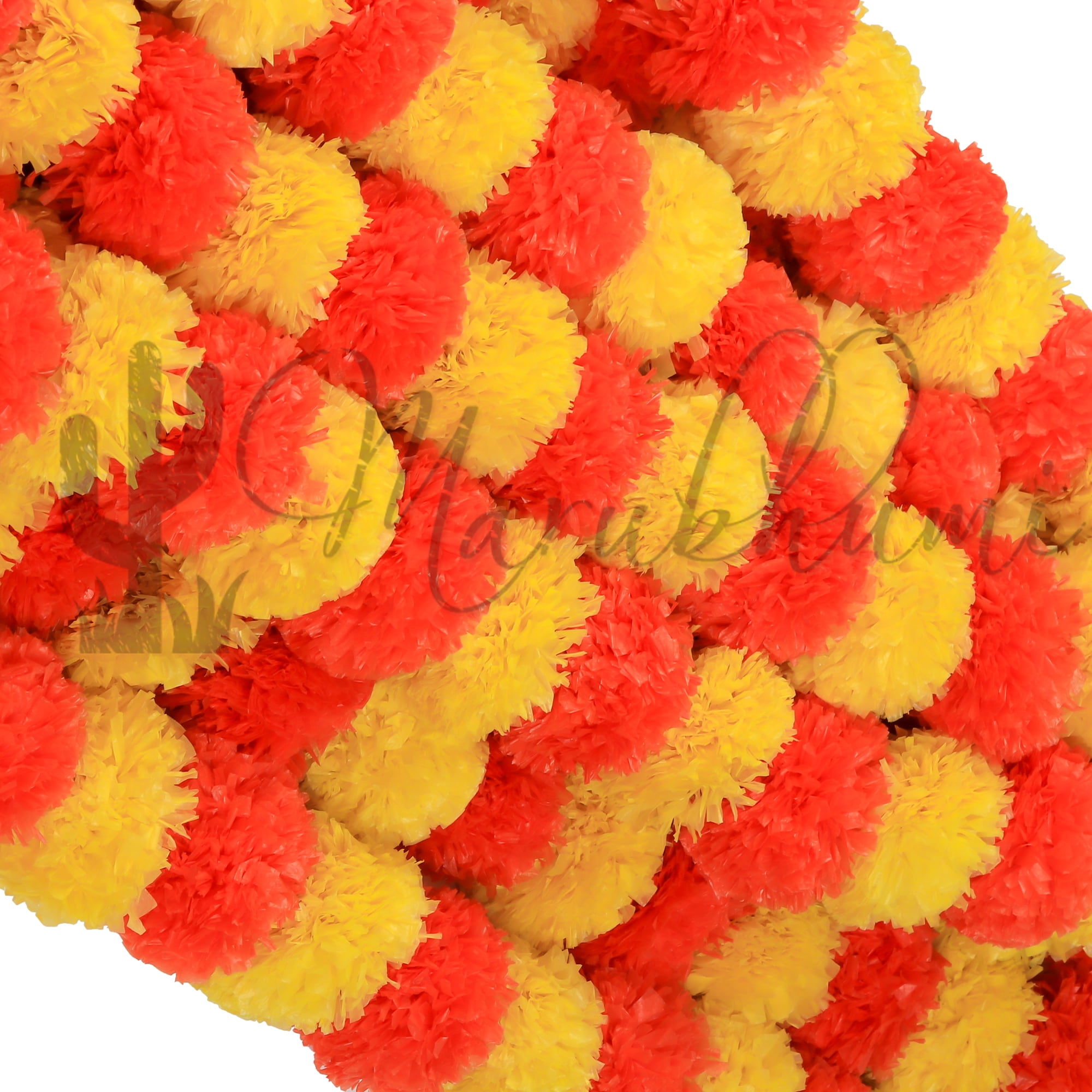 Marubhumi 5 Pcs 4.5ft Artificial Marigold Garland, Decor for Diwali ...