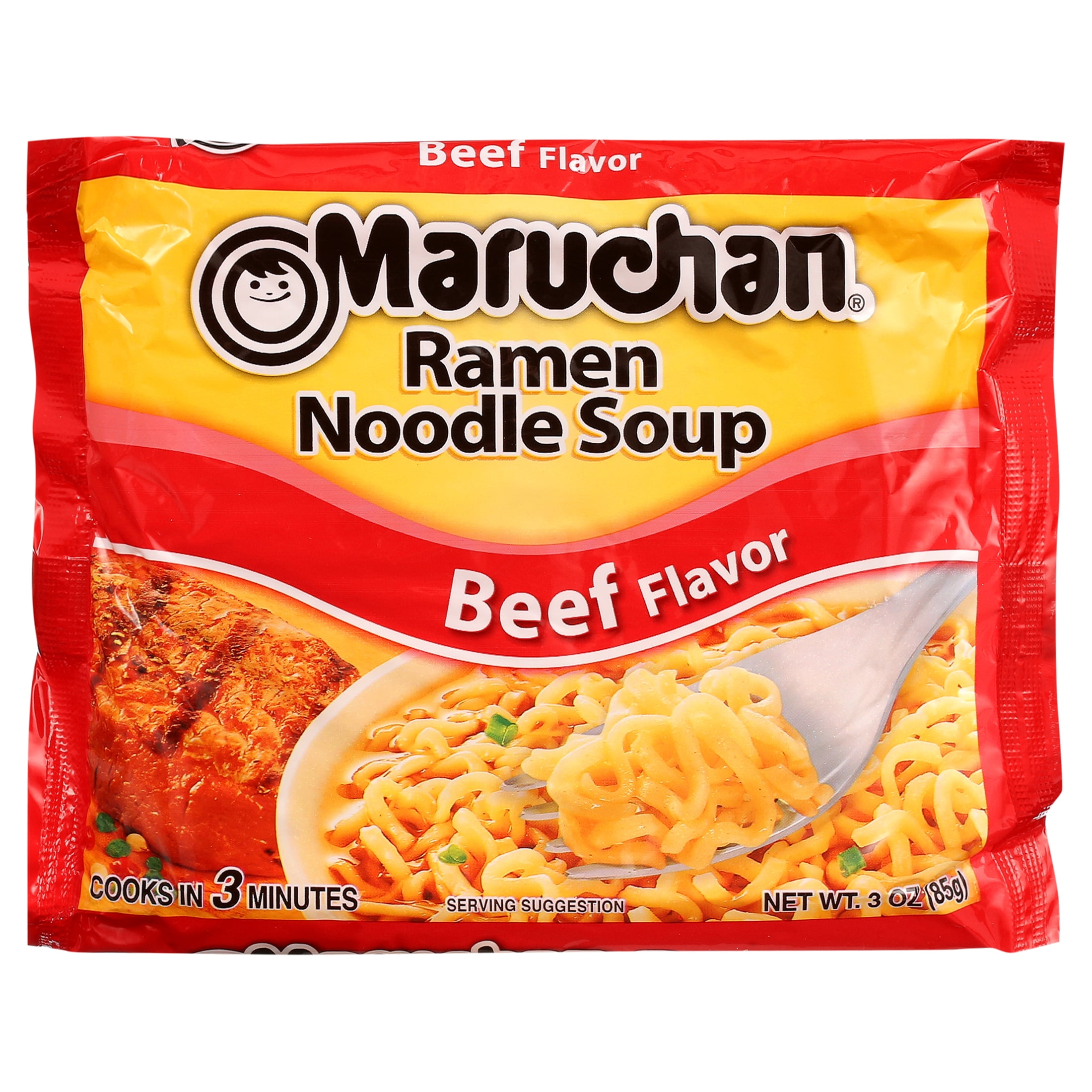 Maruchan Instant Ramen Beef Flavor Noodles Soup Pack, 3 Oz, 24 Ct ...