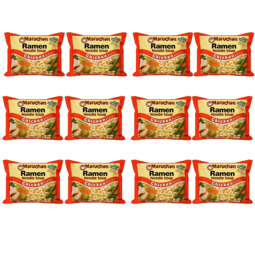 Maruchan Chicken Flavor Ramon Noodle Soup 3 oz./Pack-Set of 12 ...
