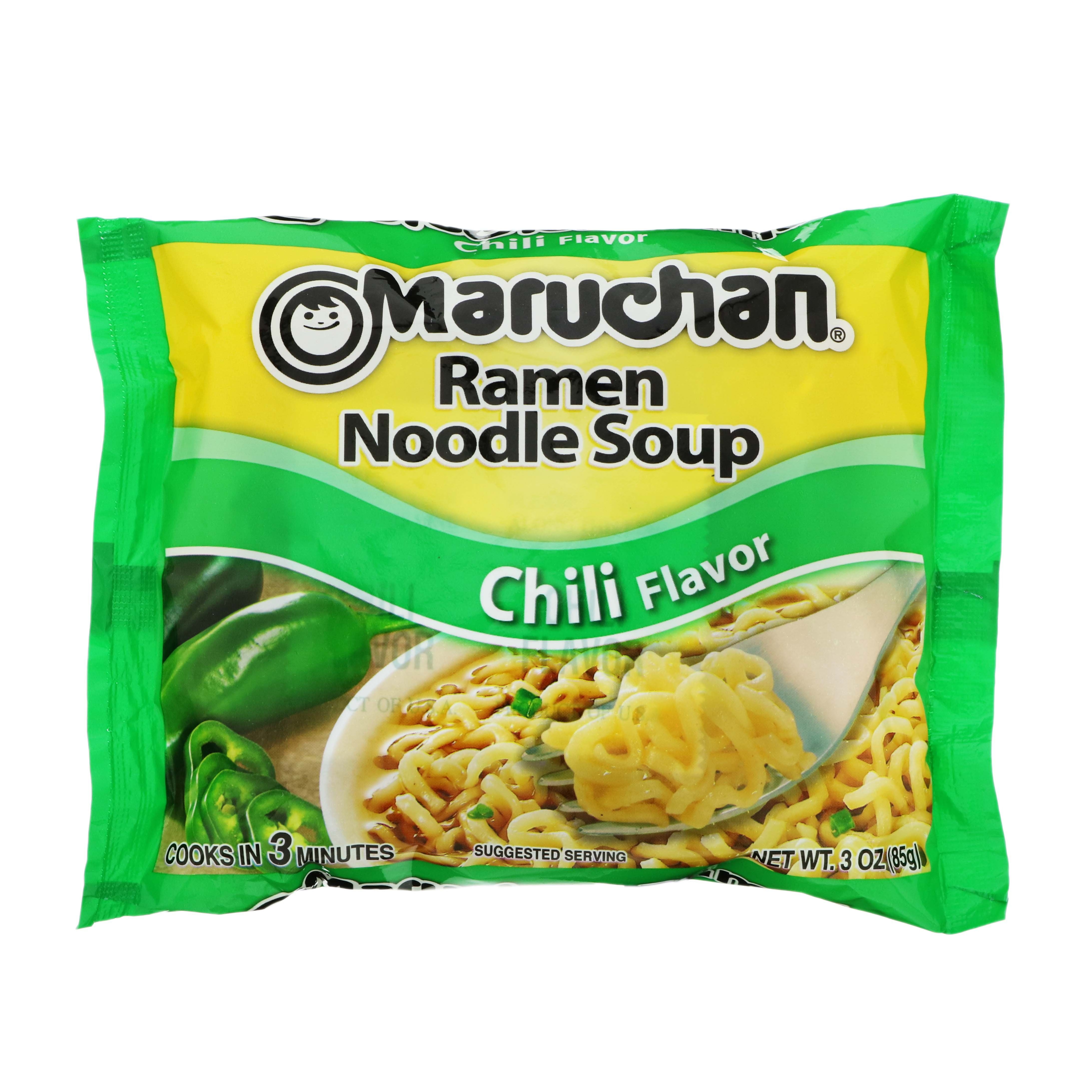 Maruchan Chili Flavor Ramen Noodle Soup, Spicy, 3 oz, Quick Cook in 3 ...