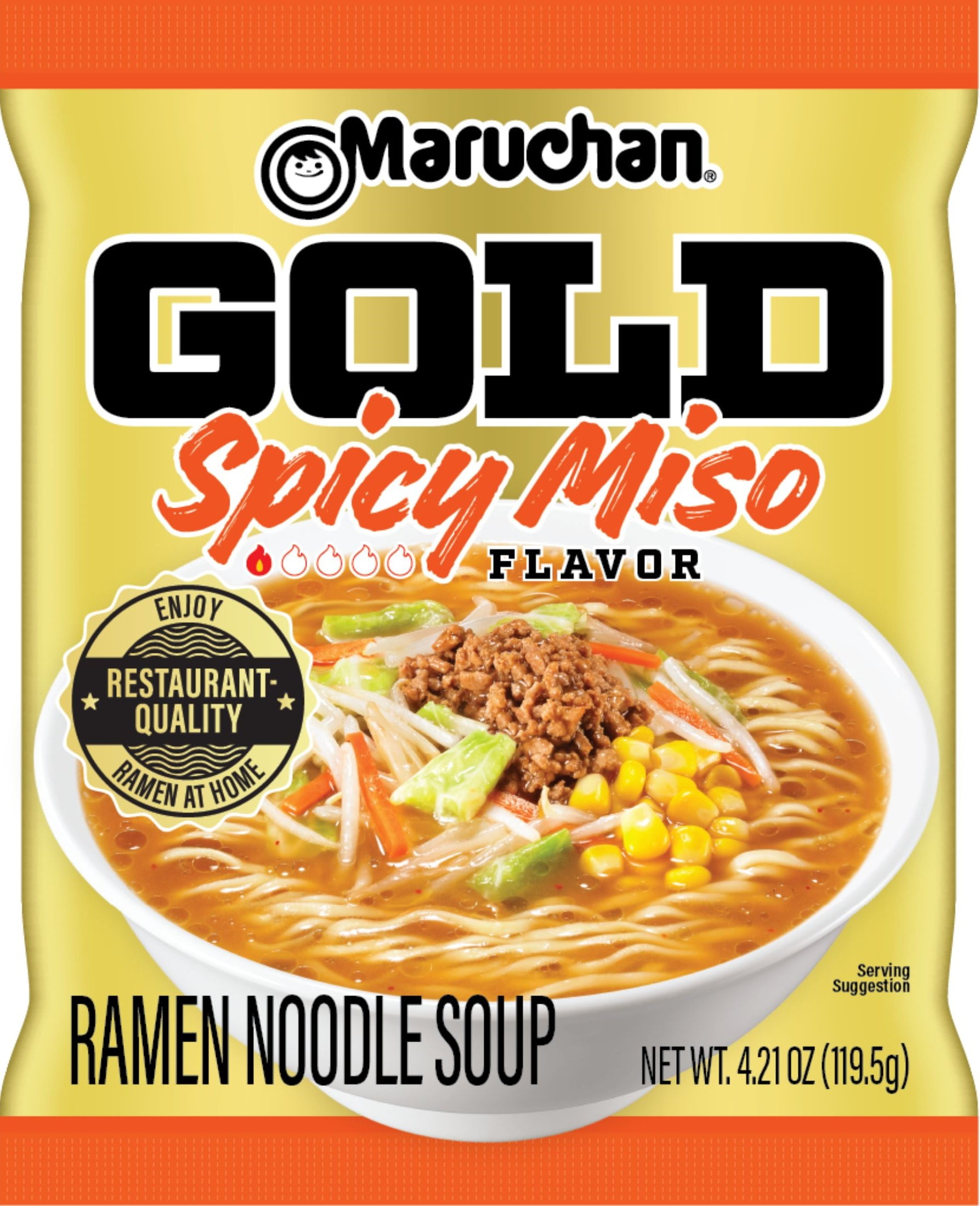 Maruchan Gold Ramen Noodle Soup, Spicy Miso Flavor Instant Noodles, 4.21 oz - Walmart.com