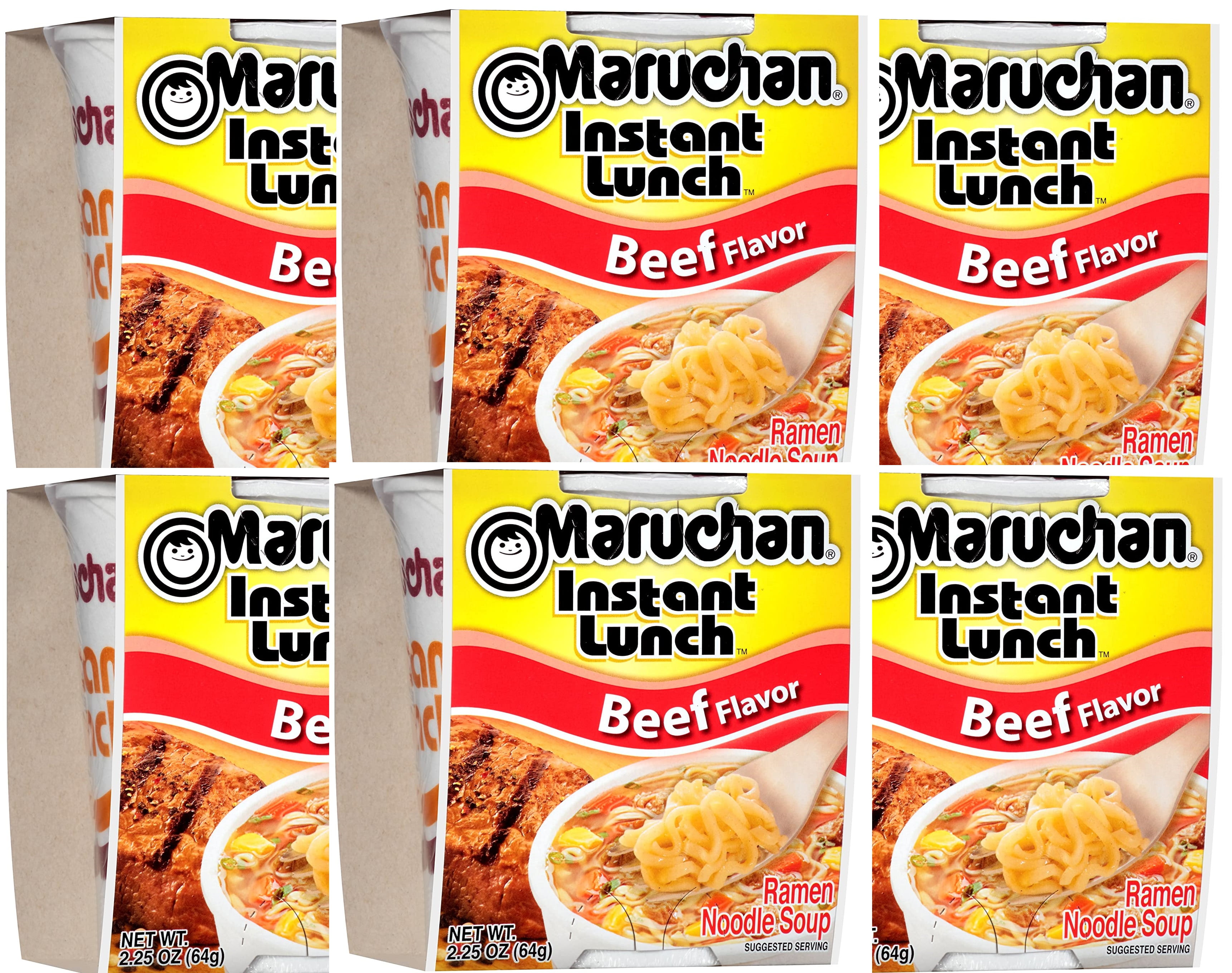 Maruchan Instant Lunch Beef Ramen Noodle Soup, 2.25 Oz, Pack of 6 ...