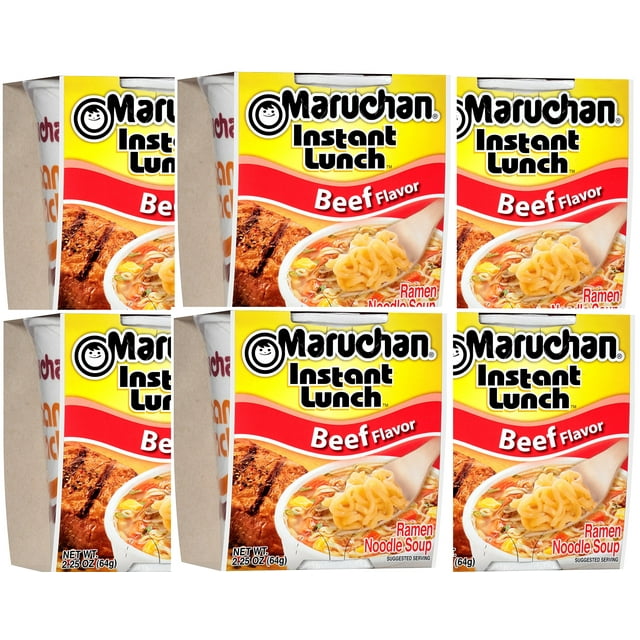 Maruchan Instant Lunch Beef Ramen Noodle Soup, 2.25 Oz, Pack of 6 ...