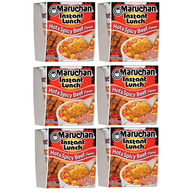 Maruchan Instant Lunch Hot & Spicy Beef, 2.25 Oz, Pack of 6 - Walmart.com