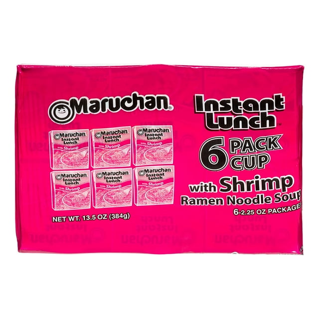 Maruchan Instant Shrimp Ramen Noodle Soup, Ready-To-Cook, 2.25 oz, 6 ...