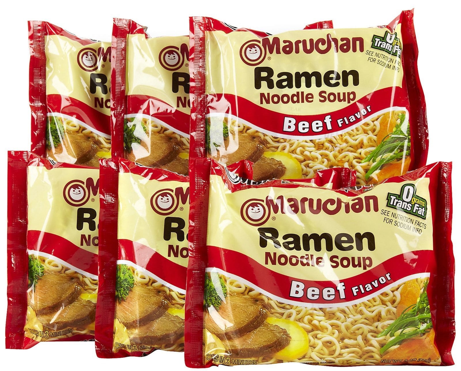 Maruchan Ramen Beef Flavor - 3 Oz - 6 Pack - Walmart.com