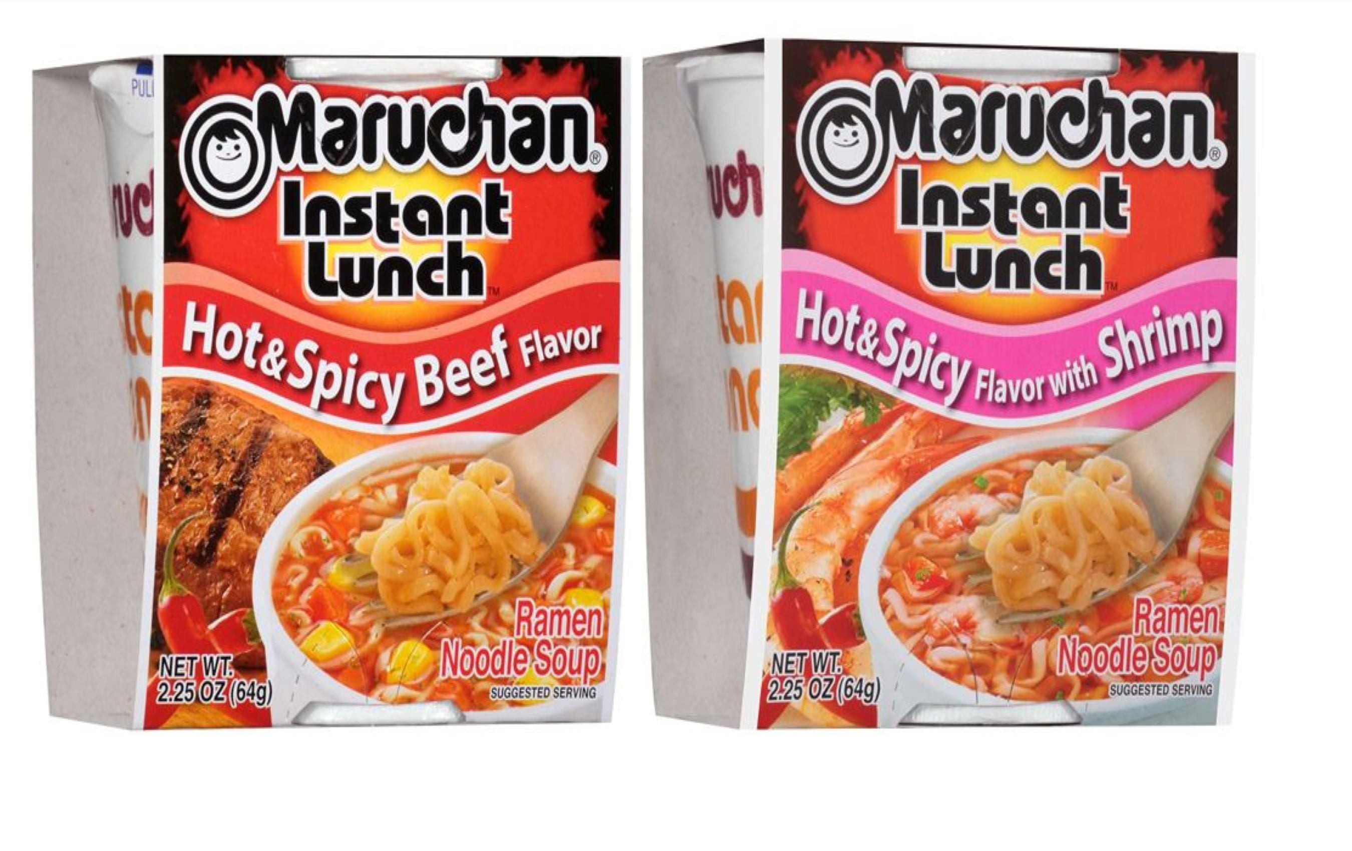 Maruchan Ramen Cup Noodles Instant- Spicy Beef and Spicy Shrimp 2 ...