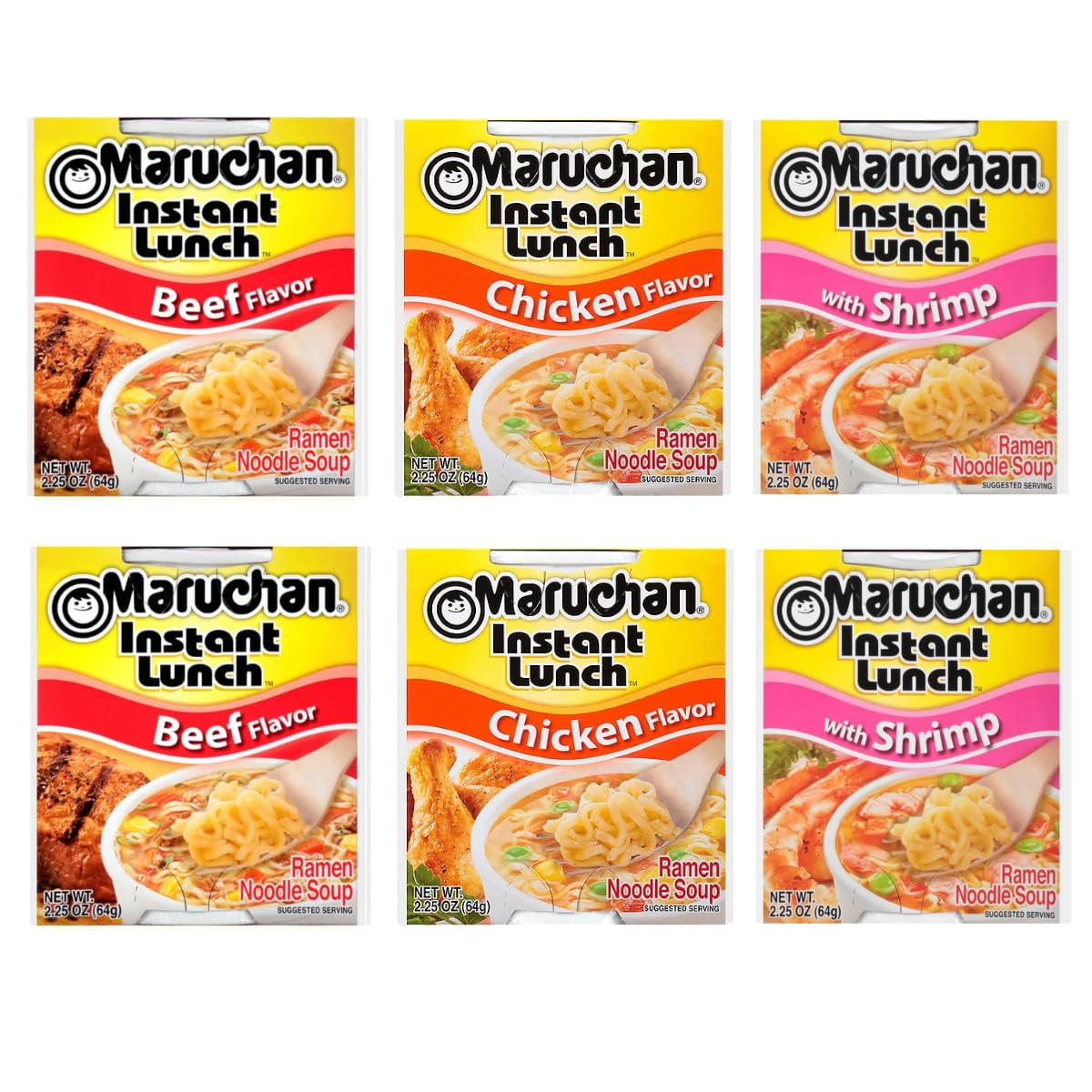 Maruchan Ramen Instant Cup Noodle Variety KKS1 Pack, 6 Count, 3 Flavors ...