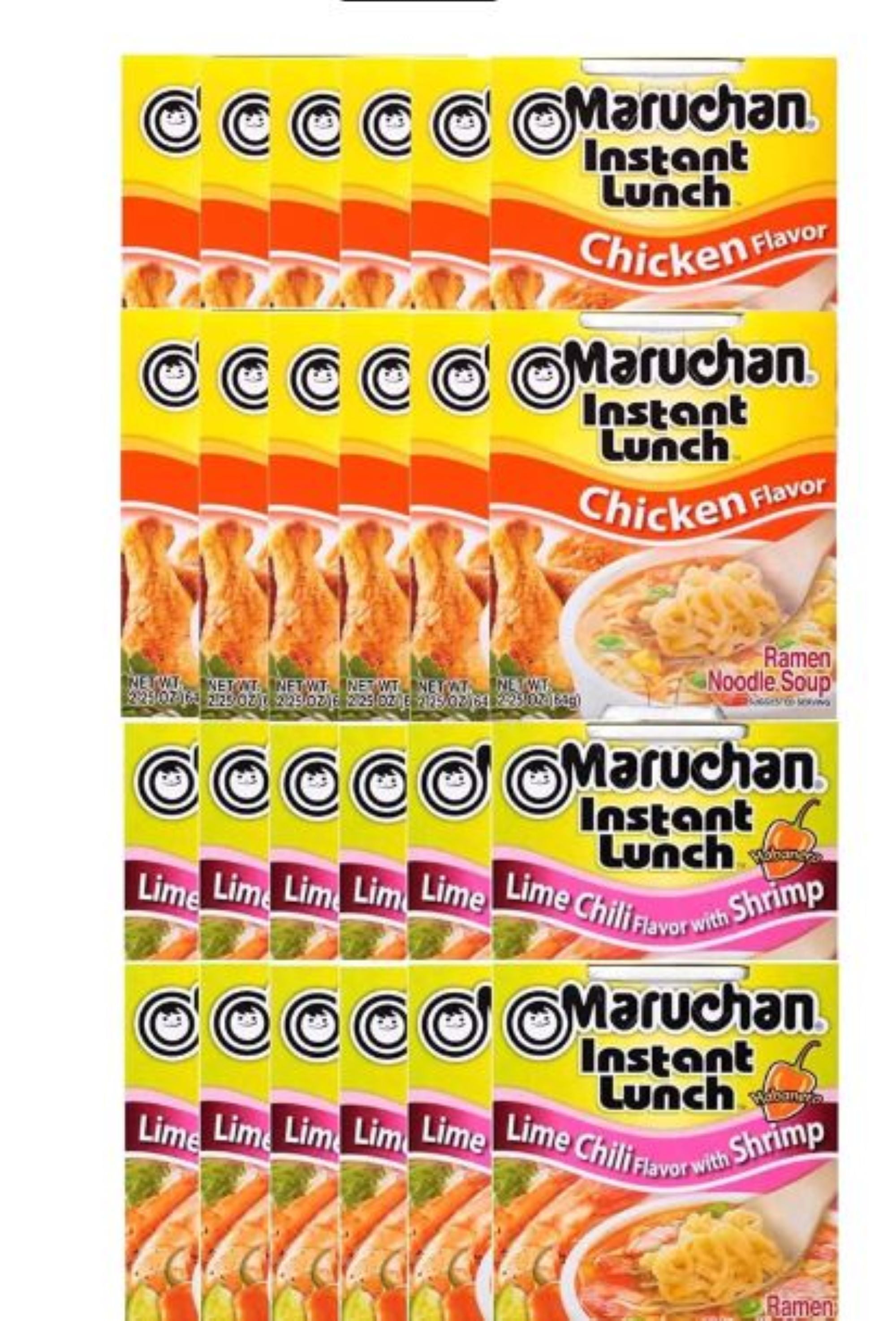 Maruchan Ramen Instant Cup Noodles 24 Count - 12 Chicken Flavor & 12 ...