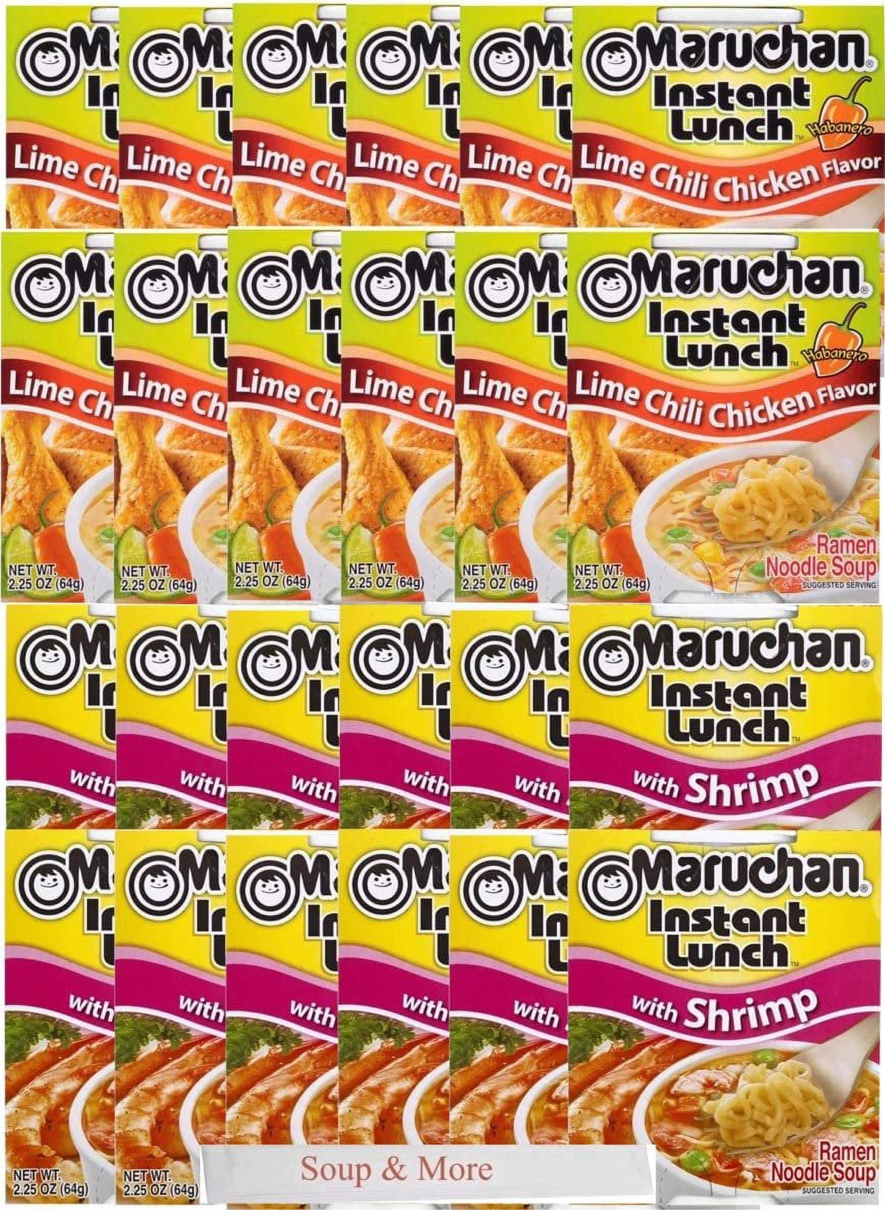 Maruchan Ramen Instant Cup Noodles 24 Count - 12 Shrimp Flavor & 12 ...