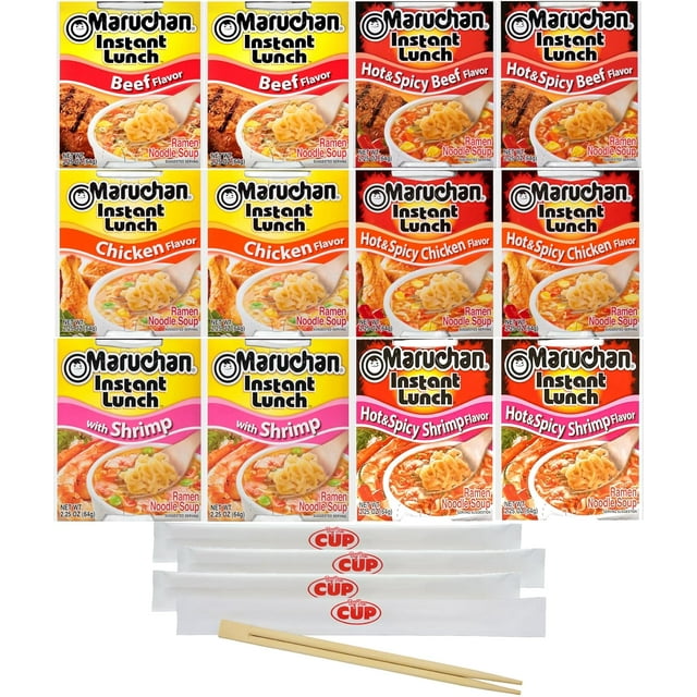 Maruchan Ramen Instant Lunch Variety, 12 Count, 6 Flavors With ...