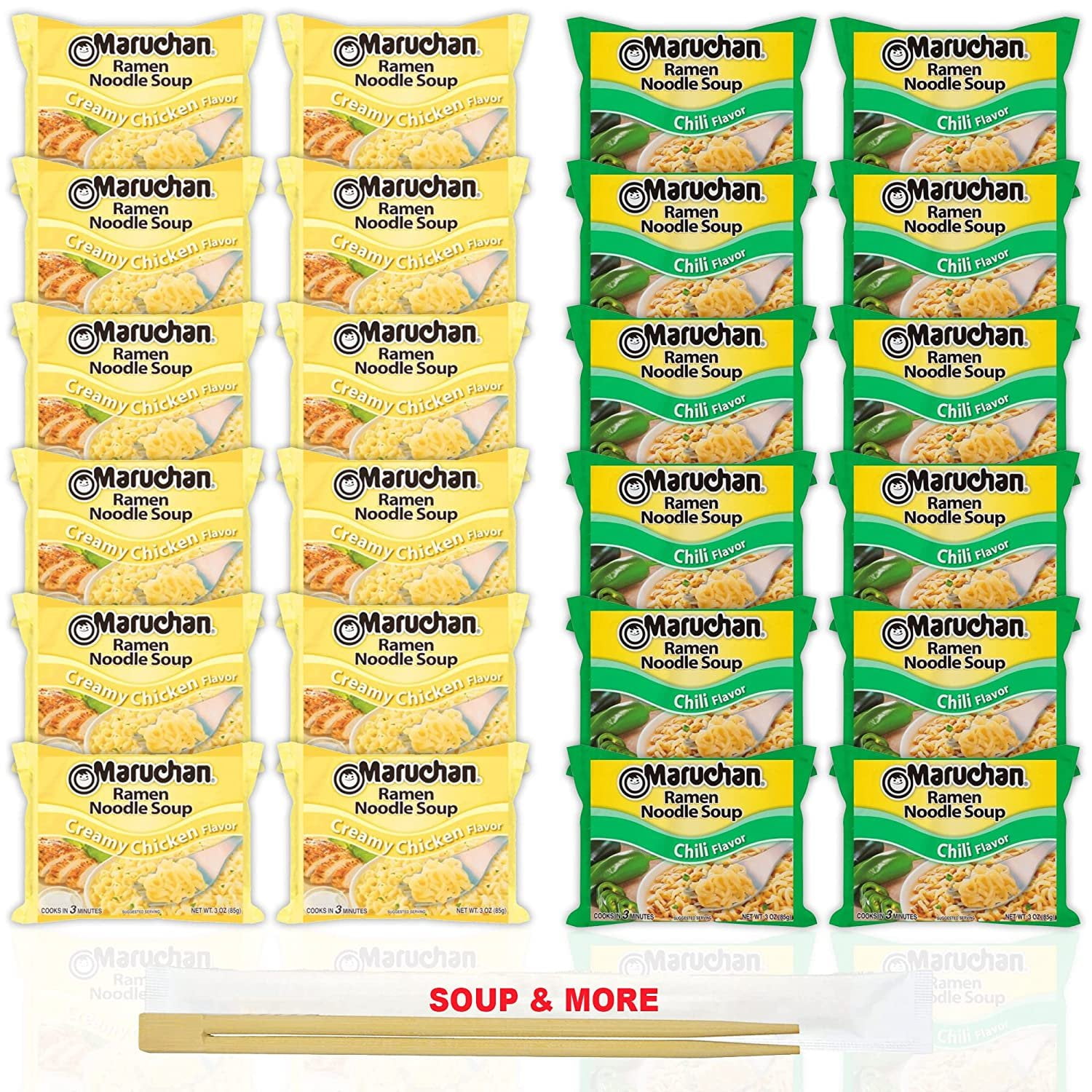 Maruchan Ramen Instant Noodle Soup Variety, 2 Flavors - 12 Packs Creamy ...