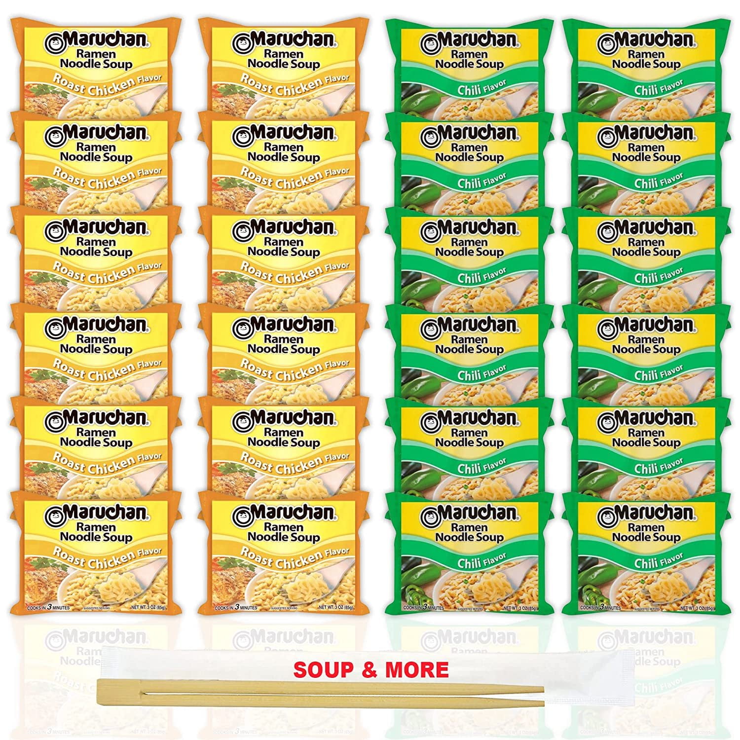 Maruchan Ramen Instant Noodle Soup Variety, 2 Flavors - 12 Packs Roast ...