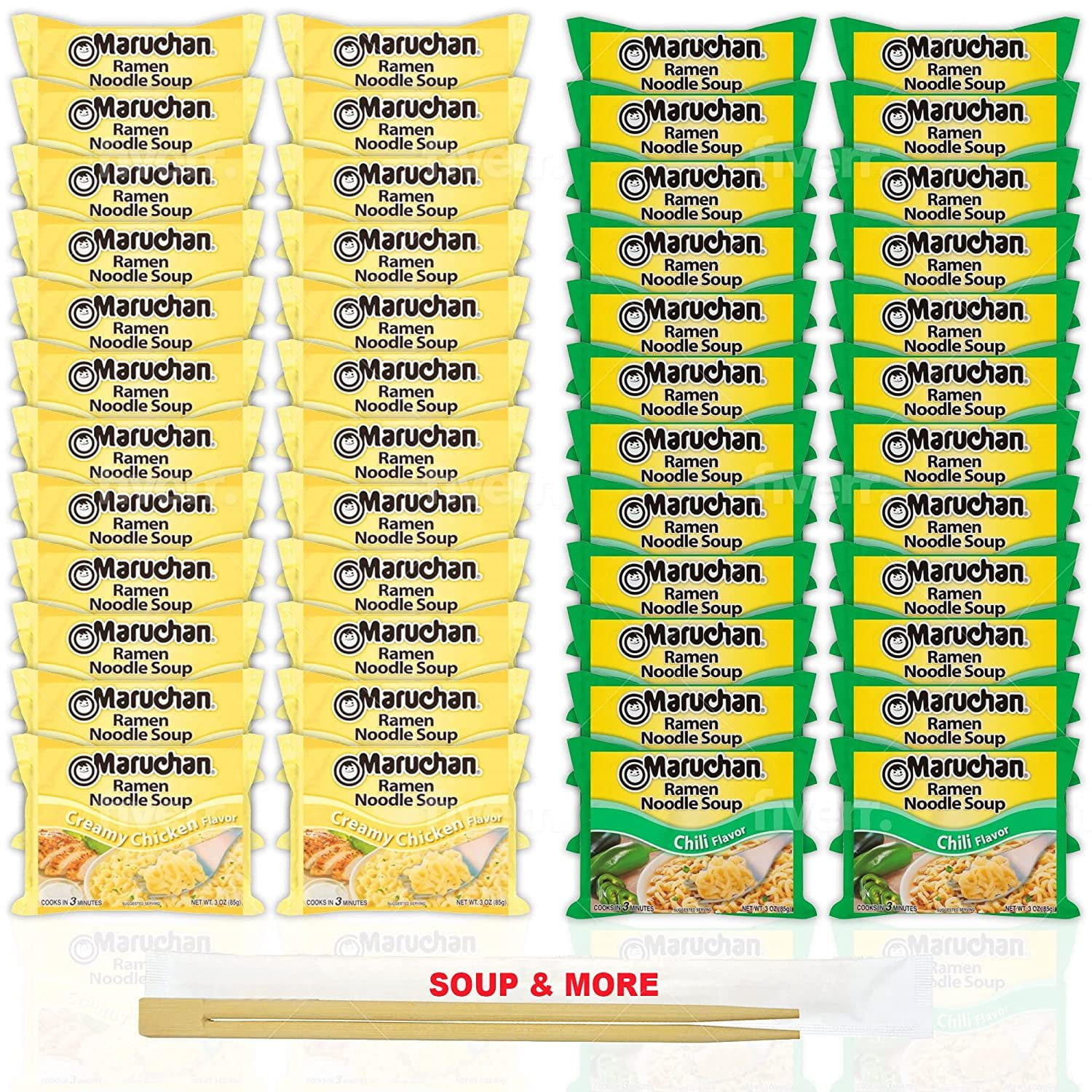 Maruchan Ramen Instant Noodle Soup Variety, 2 Flavors - 24 Packs Creamy ...