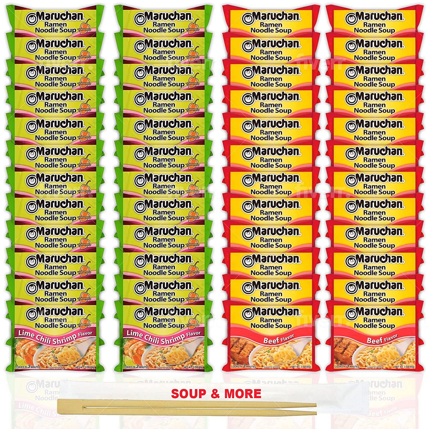 Maruchan Ramen Instant Noodle Soup Variety, 2 Flavors - 24 Packs Lime ...