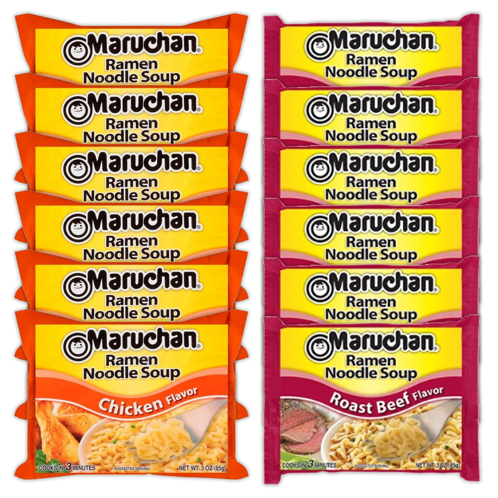 Maruchan Ramen Instant Noodle Soup Variety, 2 Flavors - 6 Packs Chicken ...