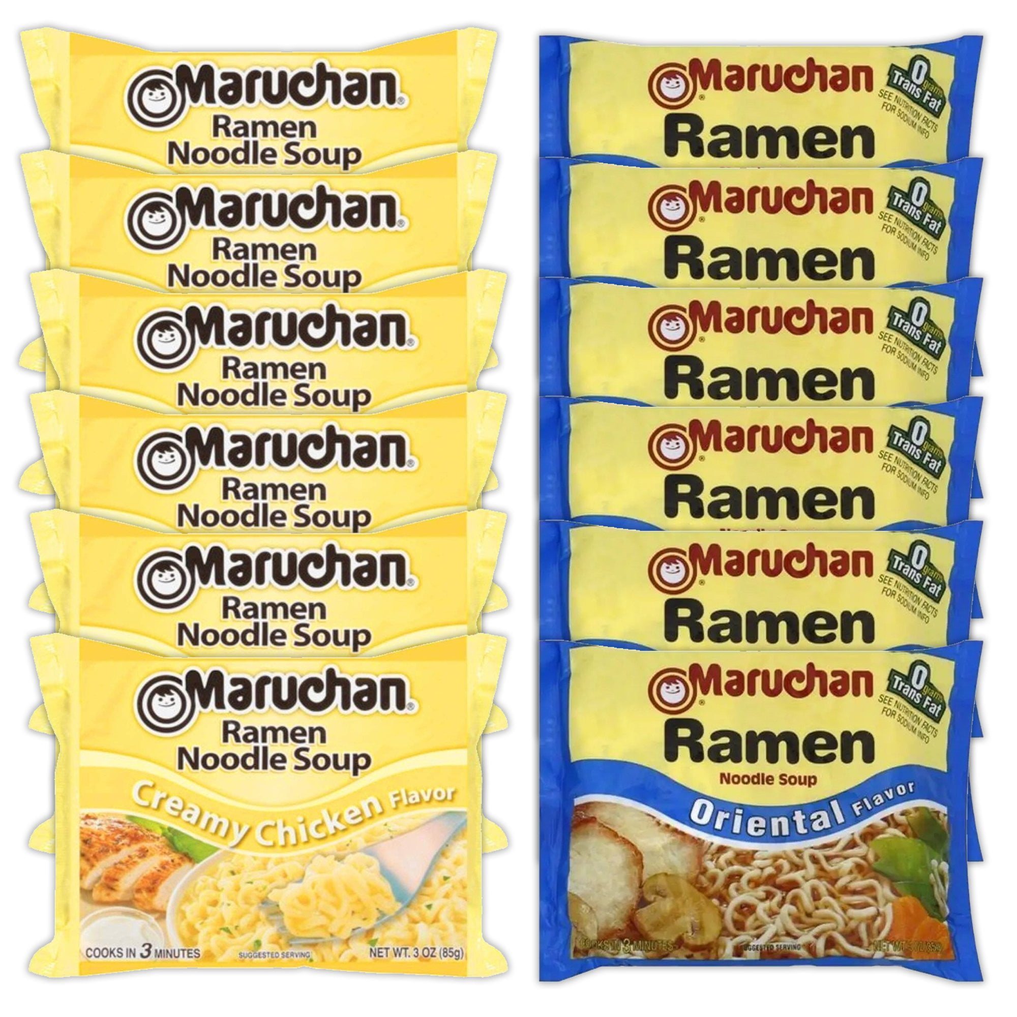 Maruchan Ramen Instant Noodle Soup Variety, 2 Flavors - 6 Packs Creamy ...