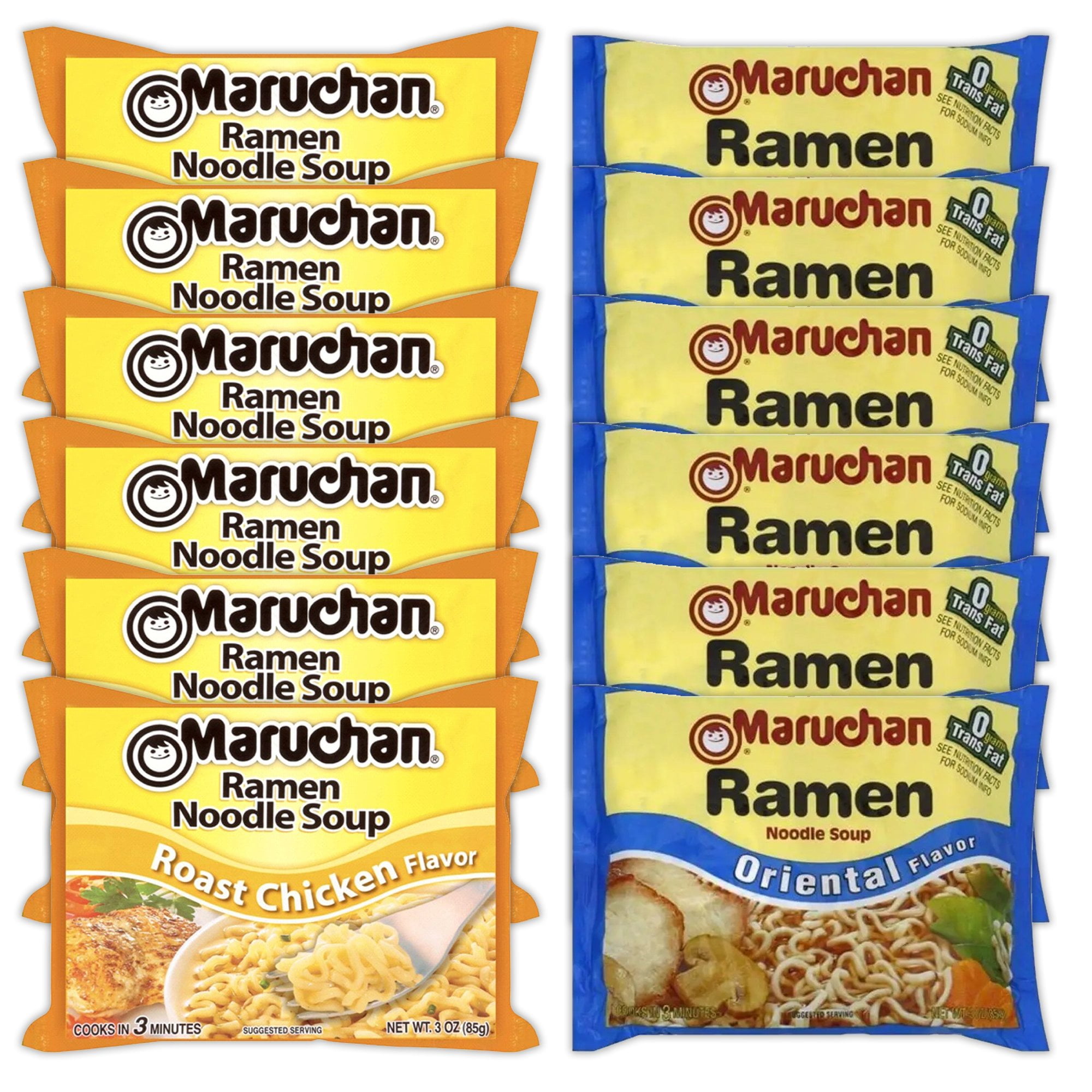 Maruchan Ramen Instant Noodle Soup, 2 Flavors - Roast Chicken & Soy ...