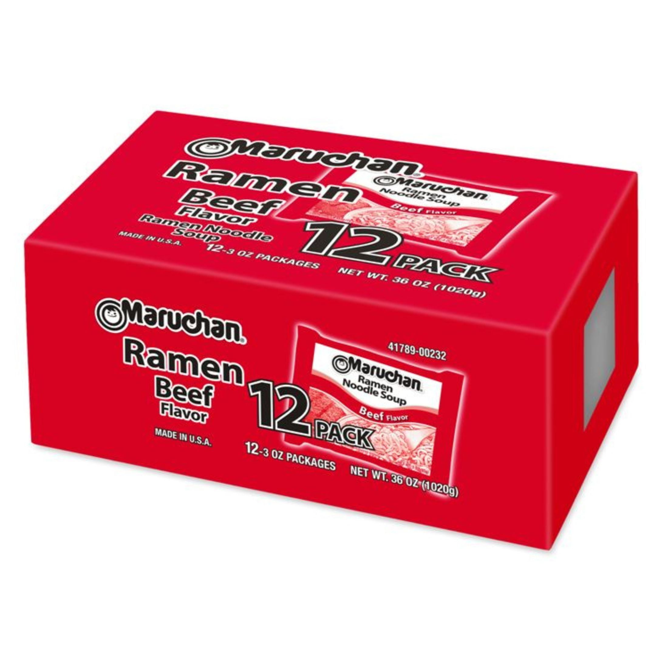 (48 pack) Maruchan Ramen Noodle Beef Flavor Soup, 3 oz Shelf Stable ...