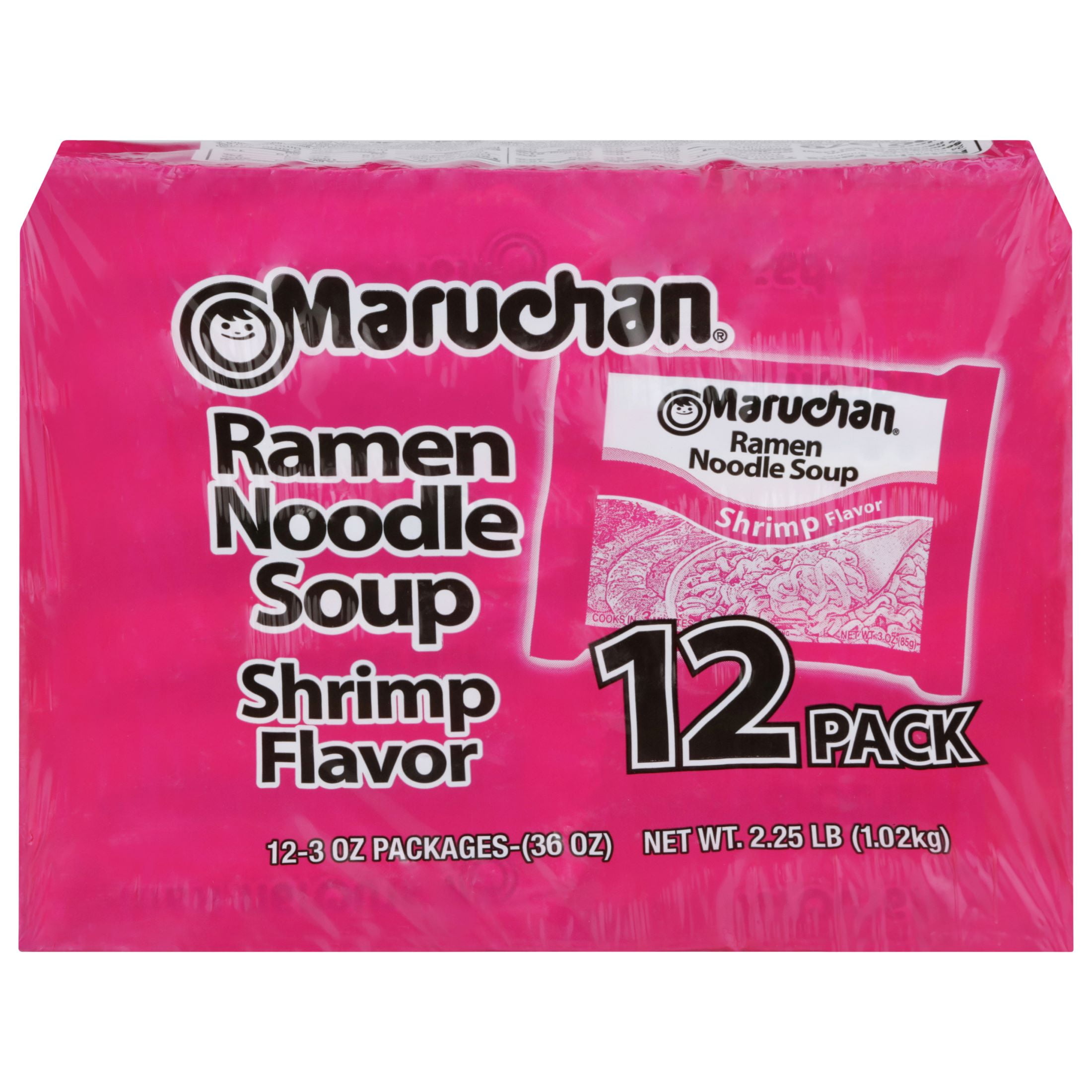 Maruchan Instant Lunch Pack, Shrimp Flavor Ramen Noodle Soup, 3 oz, 12 ...
