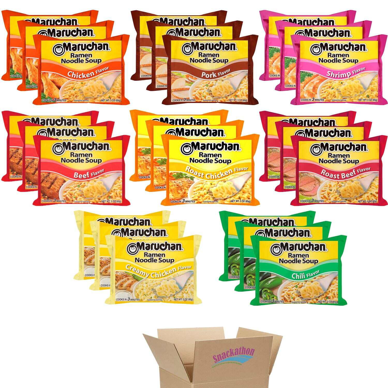 Maruchan Ramen Noodle Soup Variety, 8 Flavors, 3 Ounce, 3 Packages each ...
