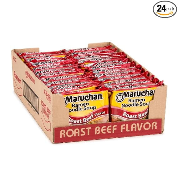 Maruchan Ramen Roast Beef, Instant Ramen Noodles, Ready to Eat Meals, 3 ...