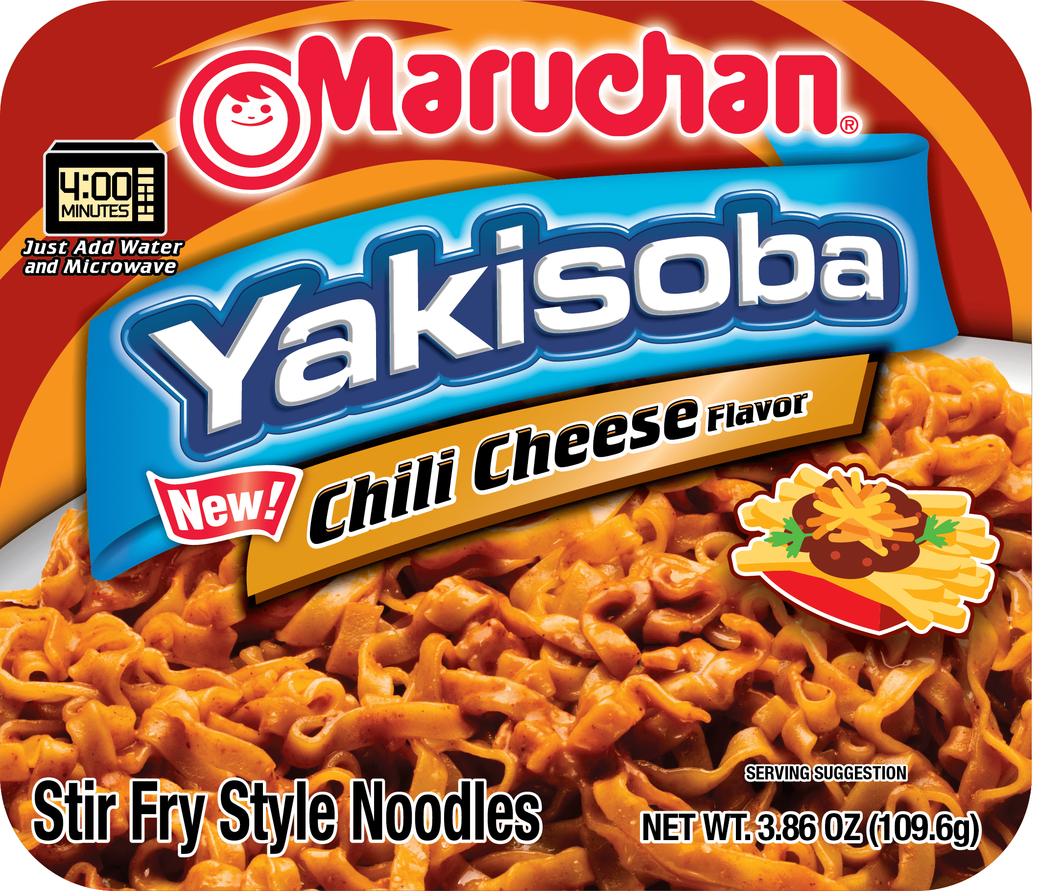 Maruchan Yakisoba Chili Cheese Flavor Noodles, 3.86 oz Shelf Stable ...