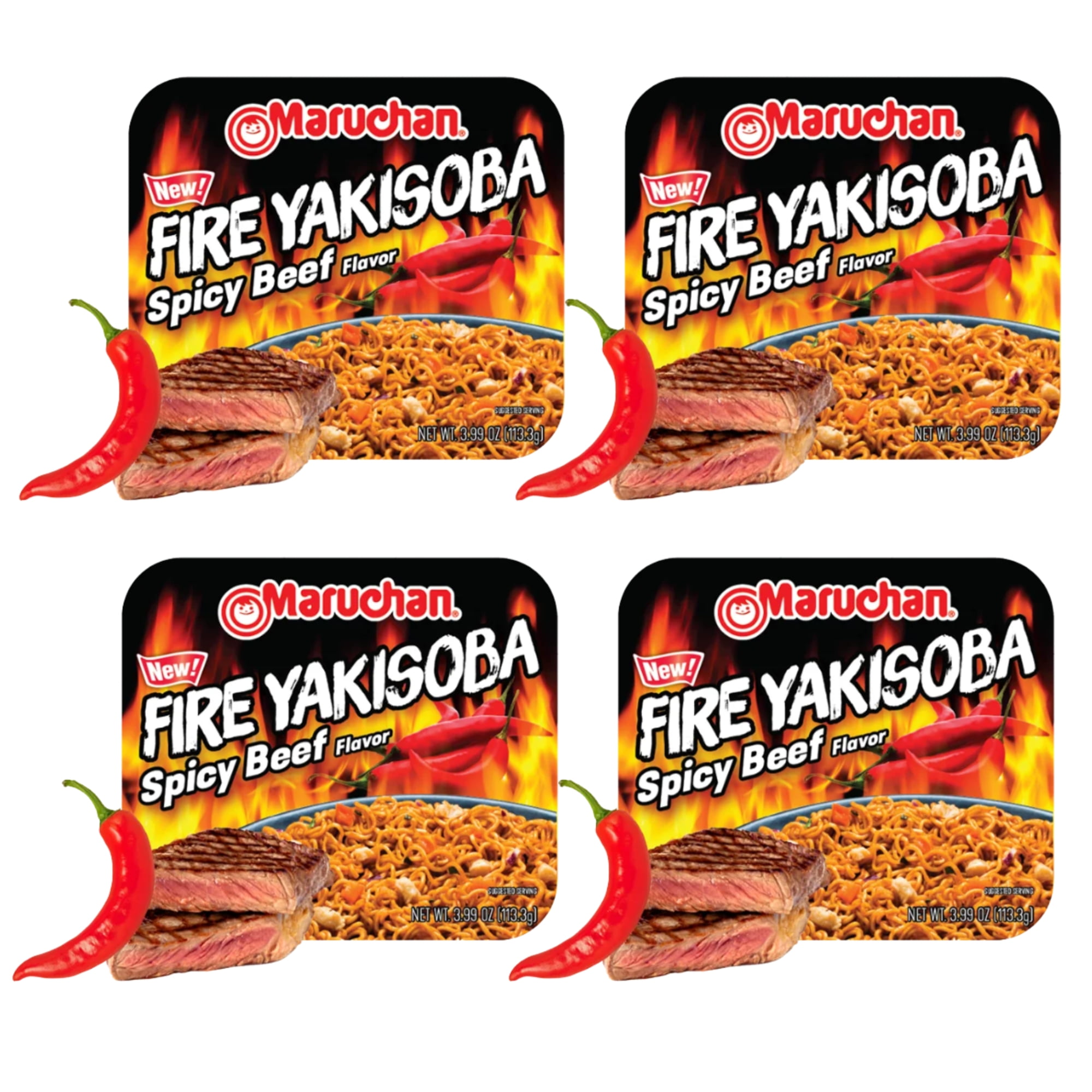 BOSS CLASS Maruchan Yakisoba Fire Spicy Beef Flavor Instant Cup Noodles ...
