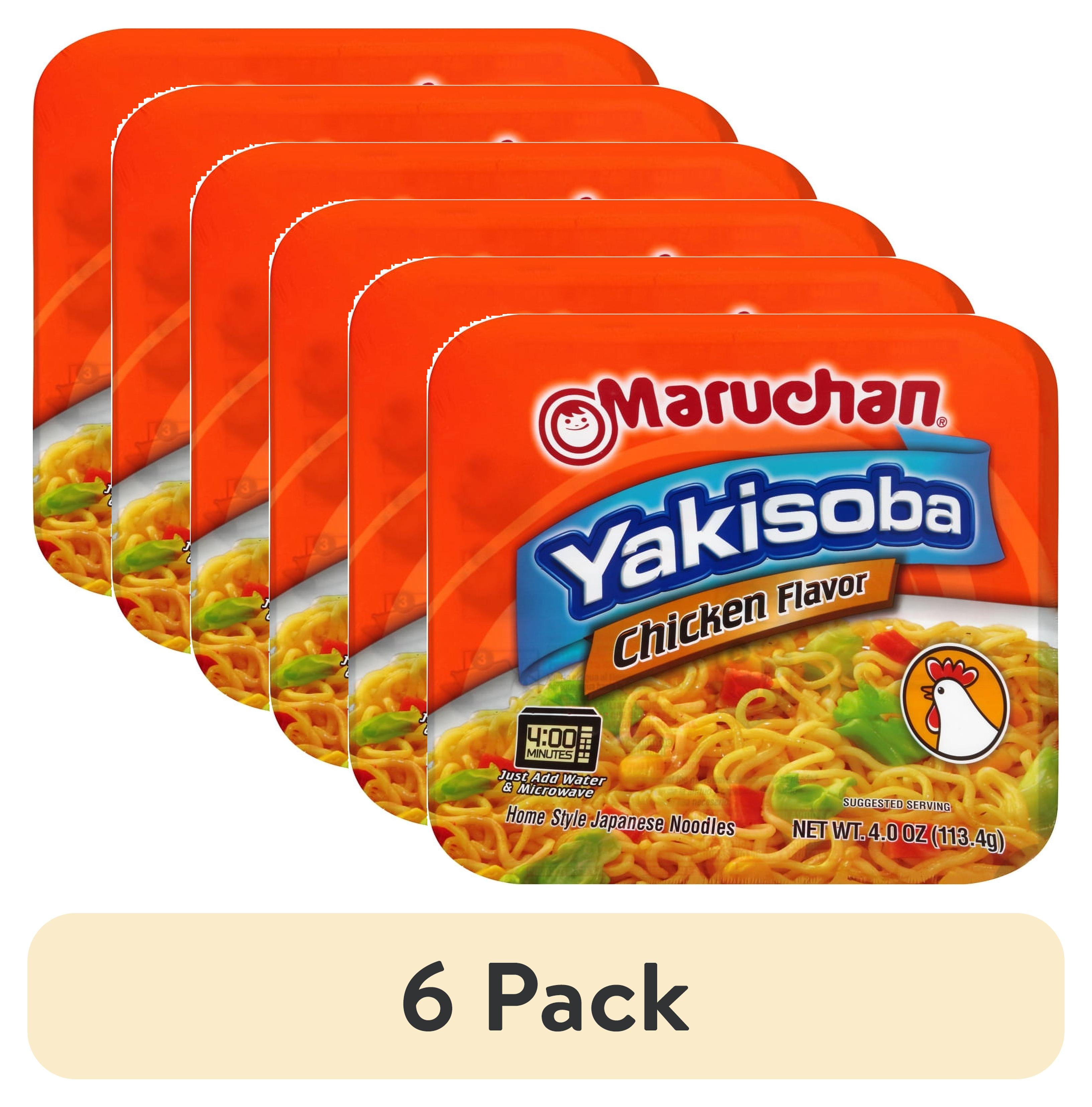 (6 pack) Maruchan Yakisoba Chicken Flavor Noodles, 4 oz Shelf Stable ...