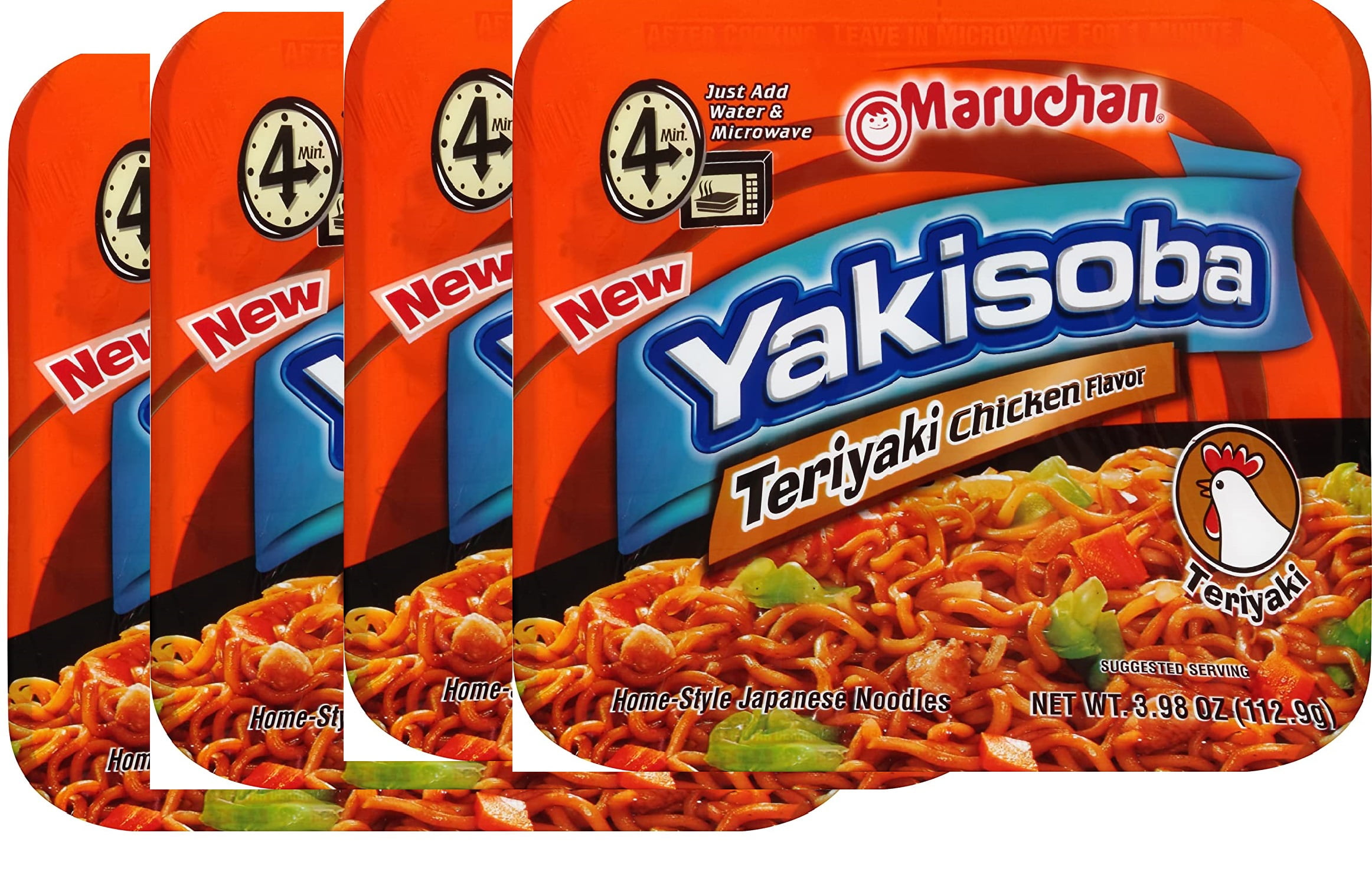 Maruchan Yakisoba Teriyaki Chicken, Instant Microwavable Stir-Fry Tray ...