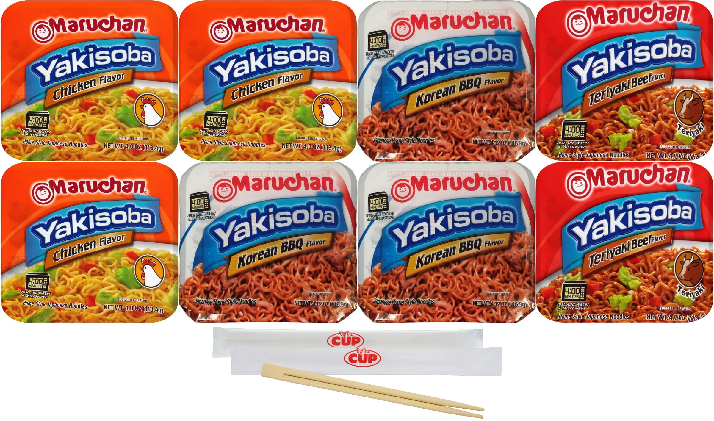 Maruchan Yakisoba Variety, 3 RE32 Different Flavors, Single Serving ...