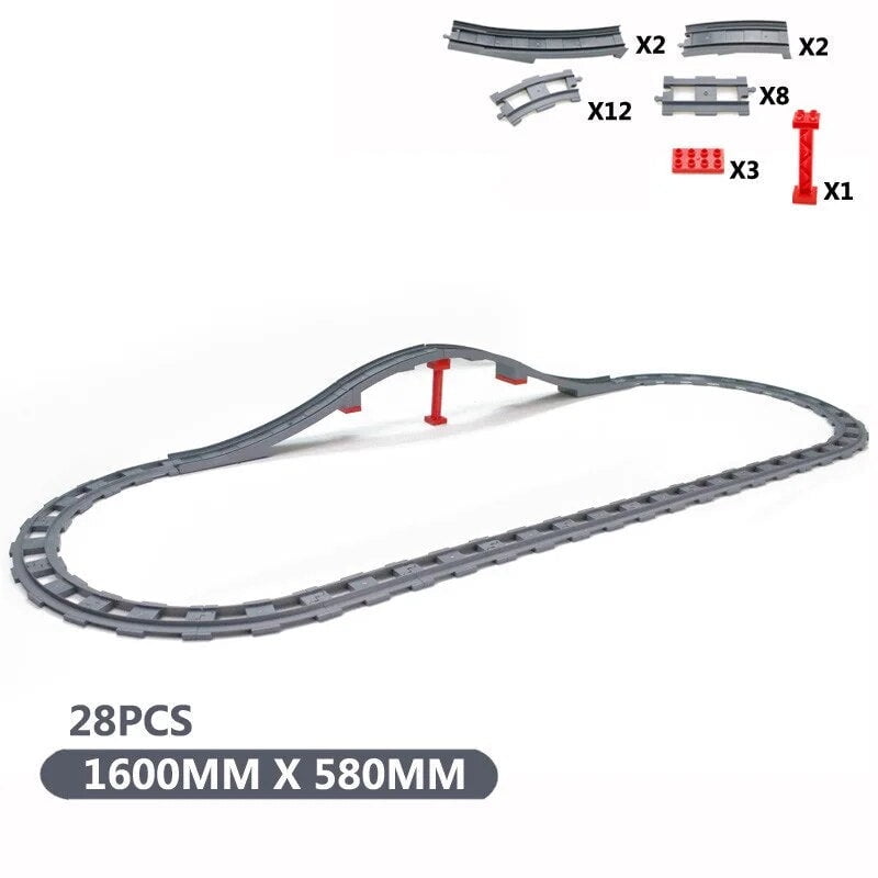 Marumine Toys Train Tracks 27-34PCS Bridge Building Blocks Set Creative ...