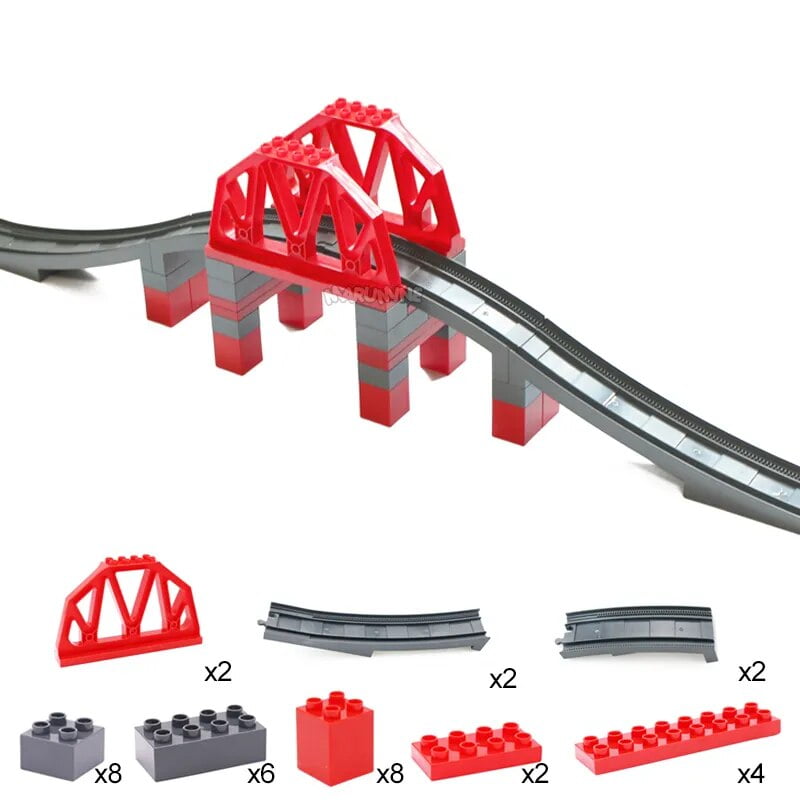 Marumine Toys Train Tracks 27-34PCS Bridge Building Blocks Set Creative ...